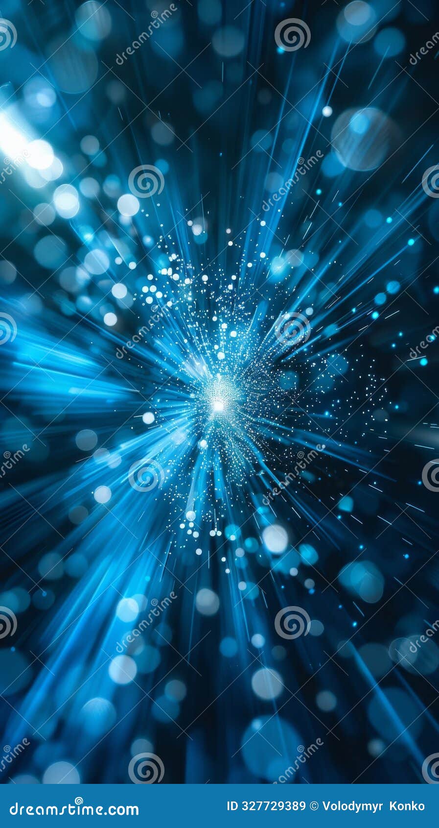 Blue Abstract Light Burst with Particle Effects Stock Image - Image of ...