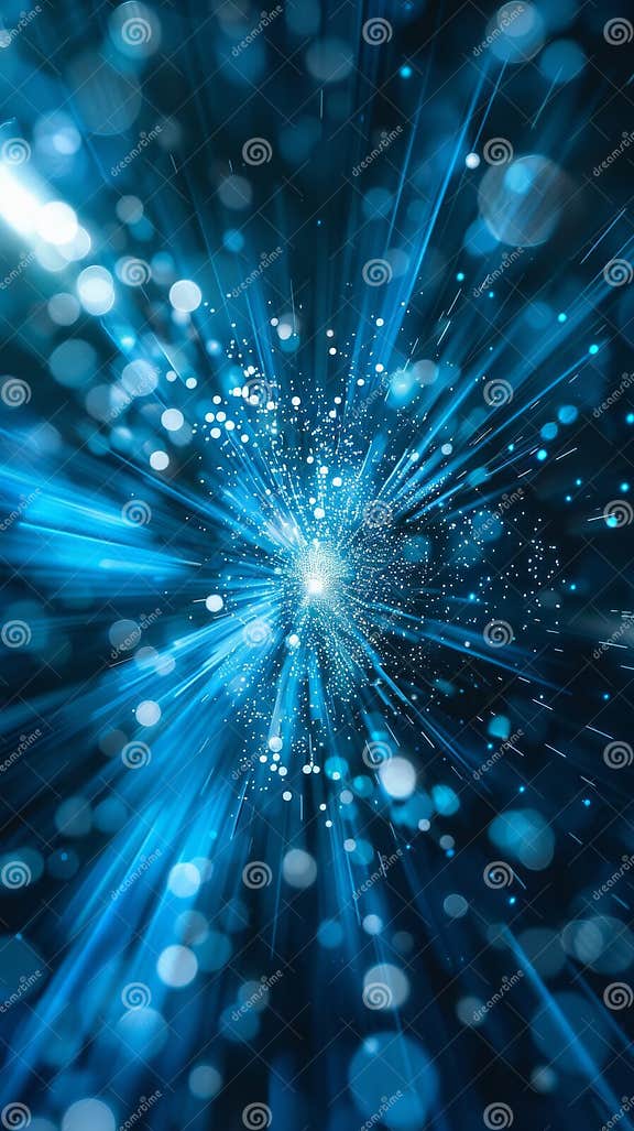 Blue Abstract Light Burst with Particle Effects Stock Image - Image of ...