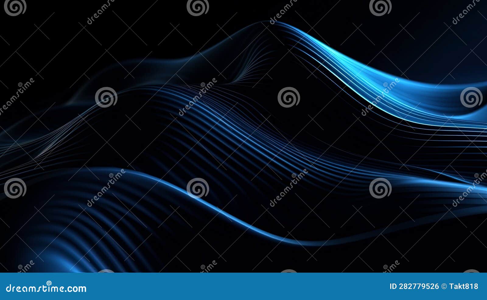 Blue Abstract Line and Wave Background, Generative Ai Stock ...