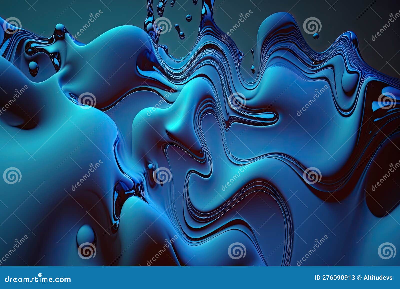 Blue Abstract Liquid Wave Background with 3d Effect, Creating a Sense ...