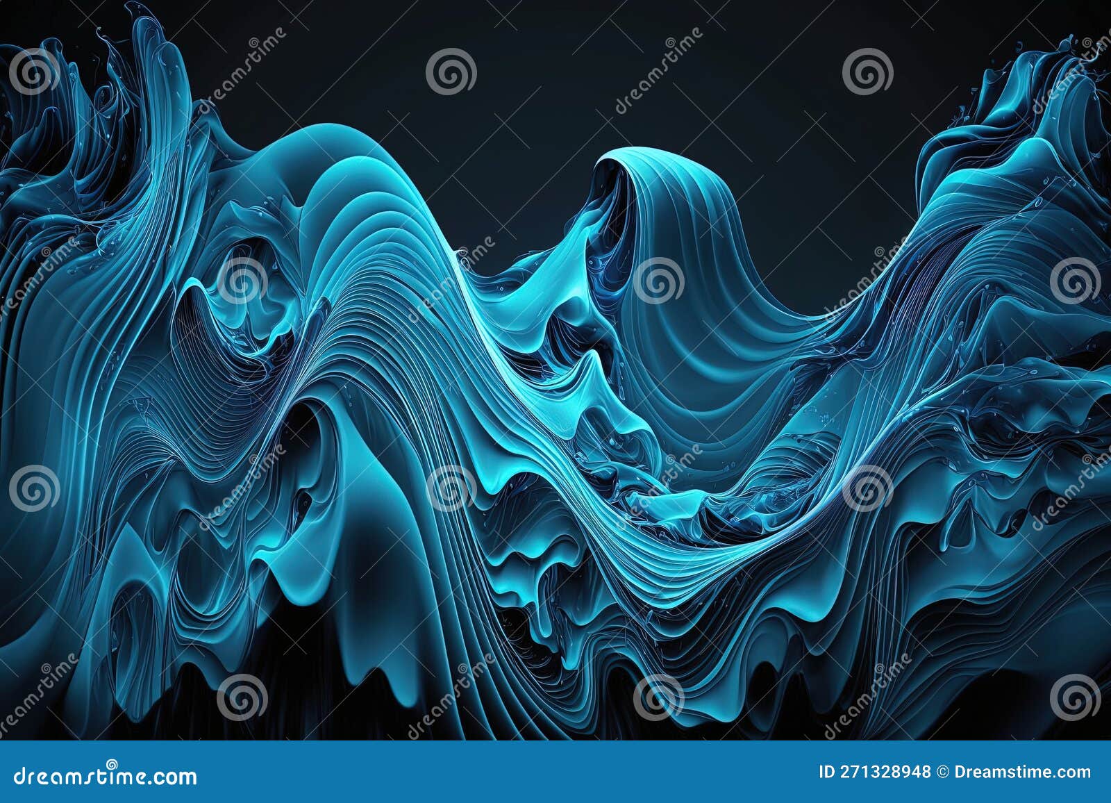 Blue Abstract Liquid Wave Background, Flowing Liquid. Generative AI ...