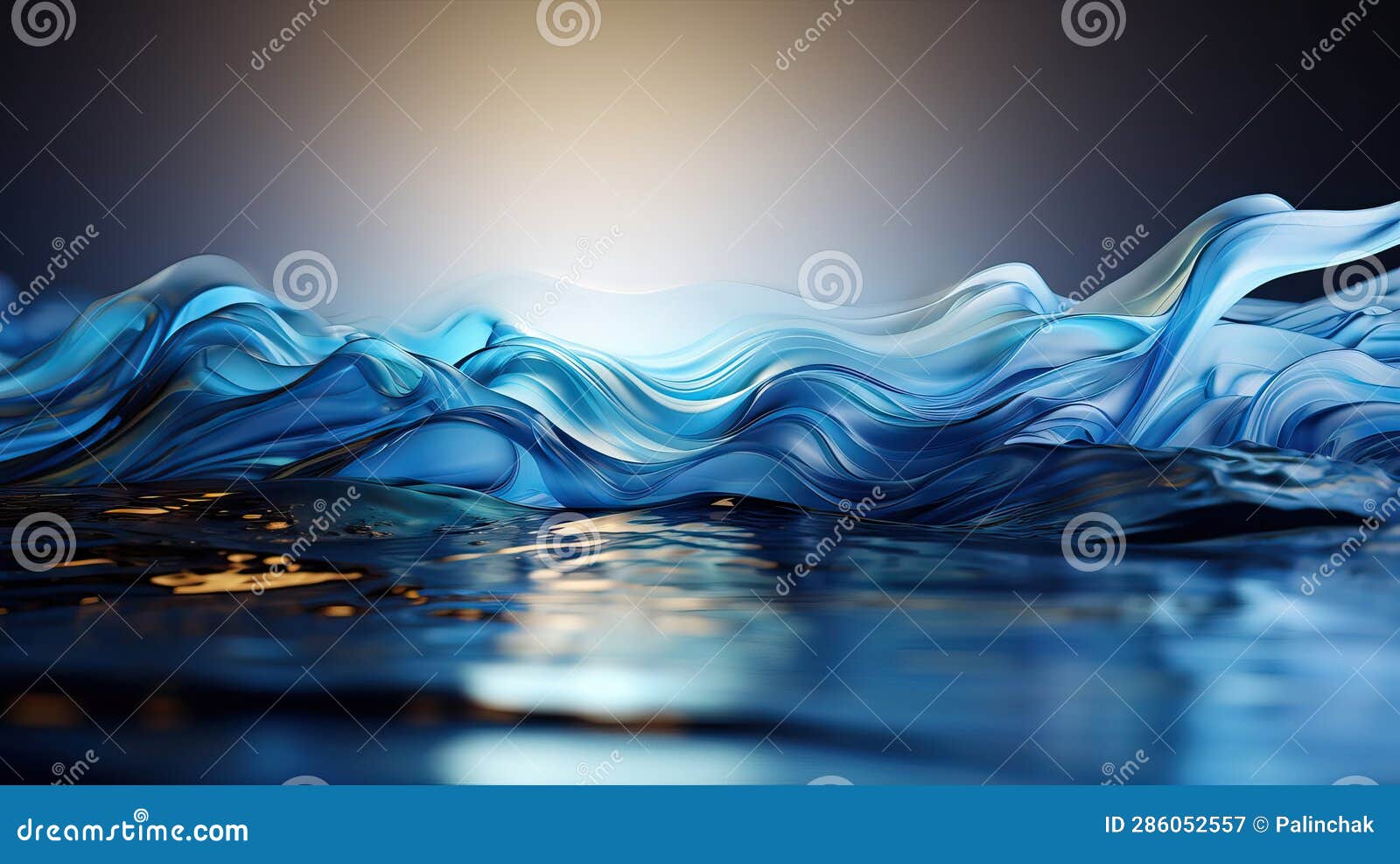Blue Abstract Liquid Wave Background Stock Illustration - Illustration ...