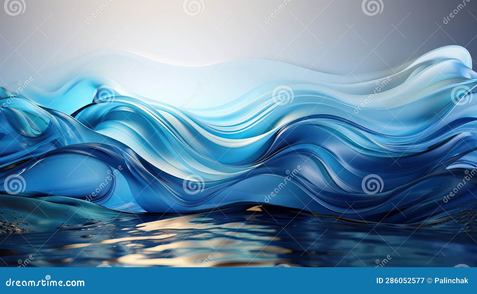 Blue Abstract Liquid Wave Background Stock Illustration - Illustration ...
