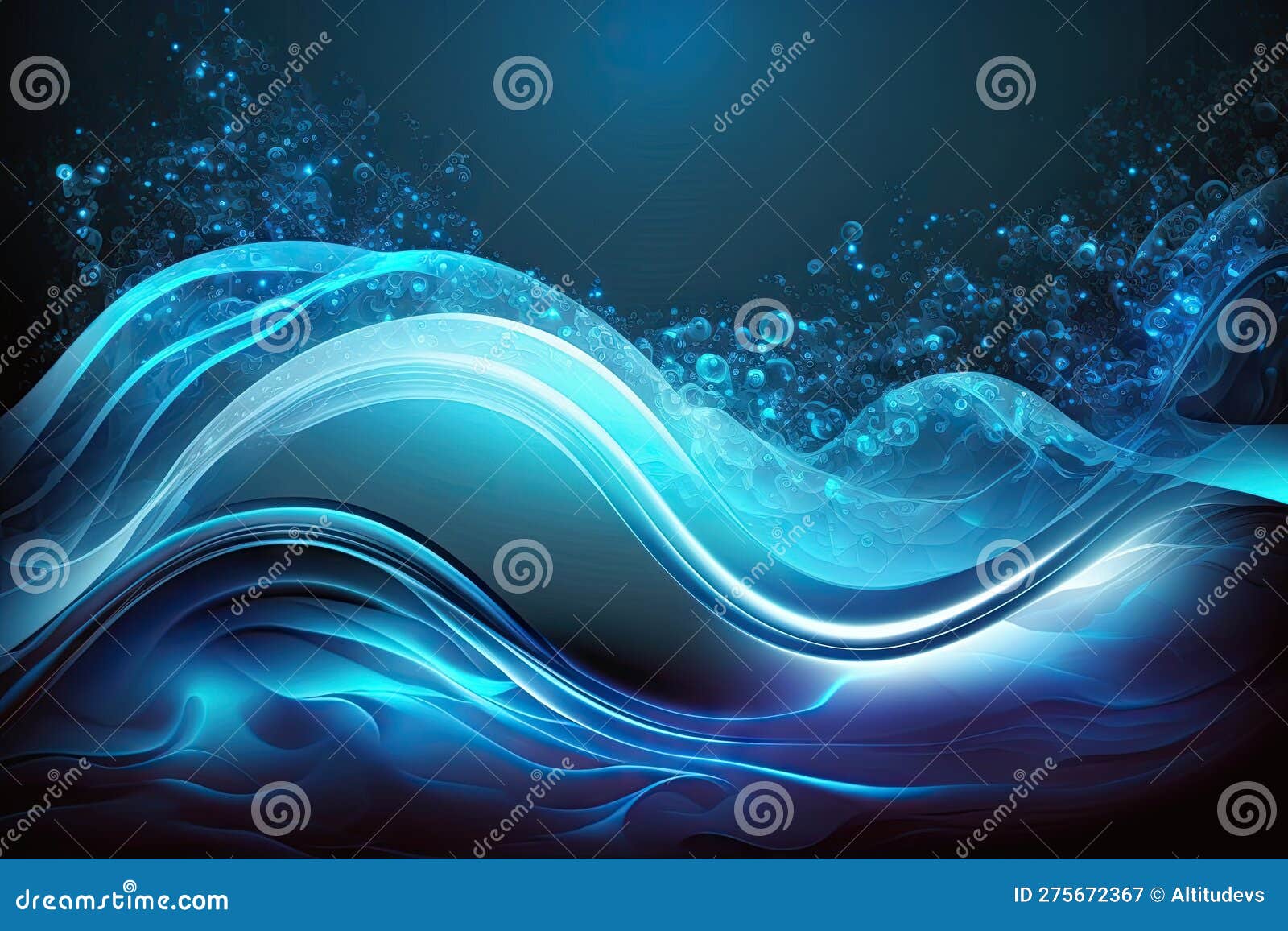 Blue Abstract Liquid Wave Background with Light Rays and Sparkle ...