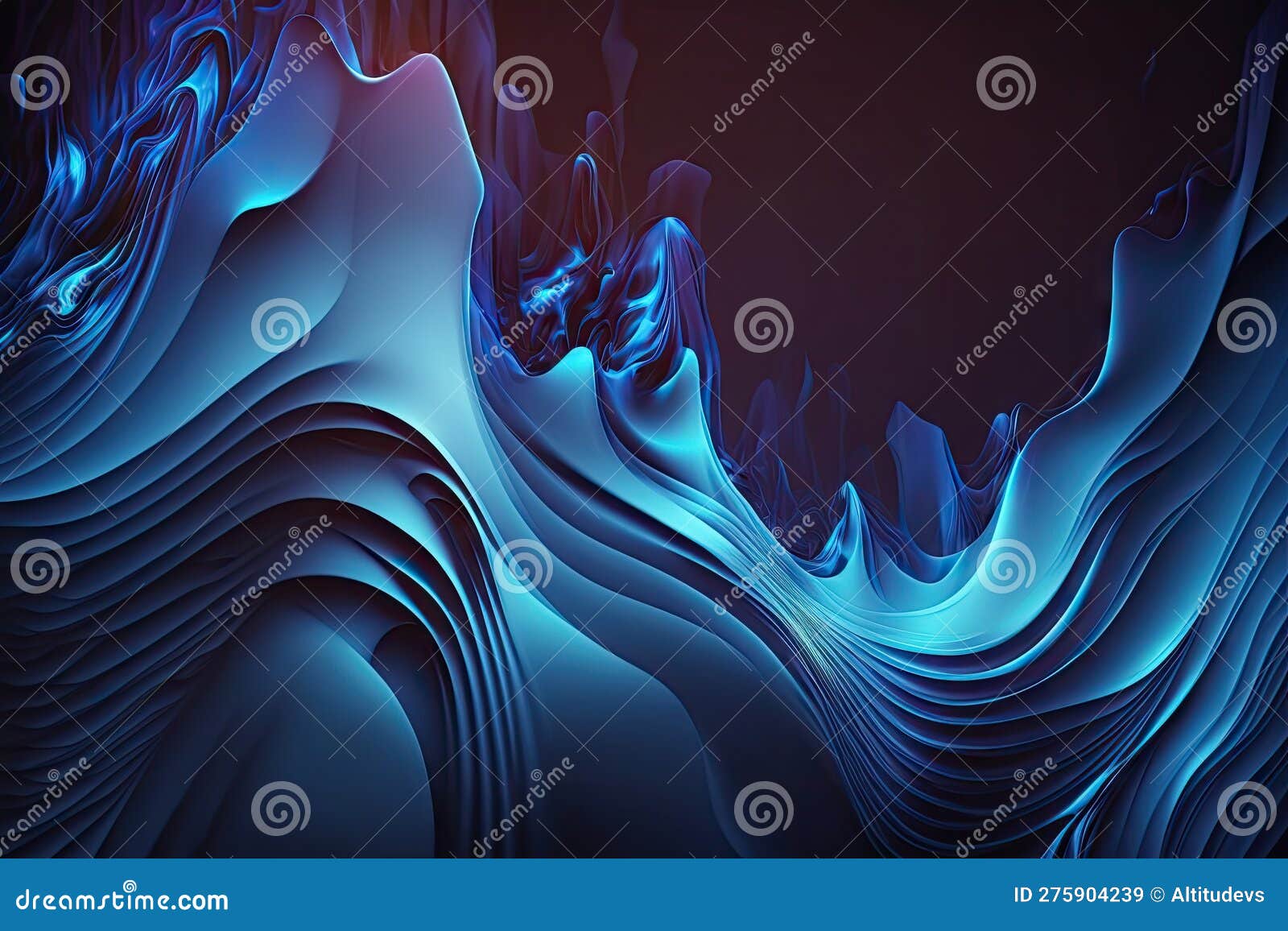 Blue Abstract Liquid Wave Background with Light and Shadow Effects for ...