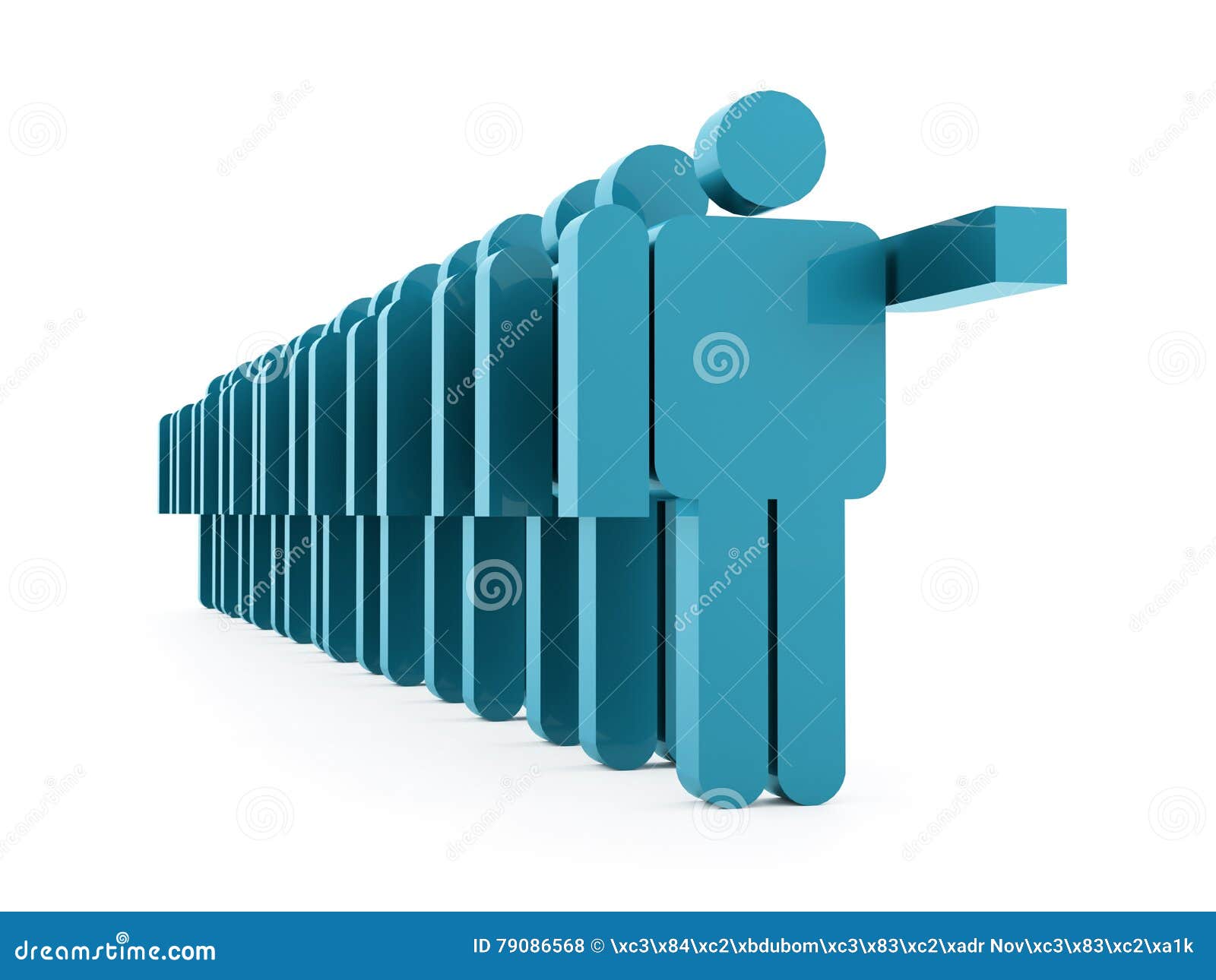 Blue Abstract Man Figure Rendered on White Background Stock ...