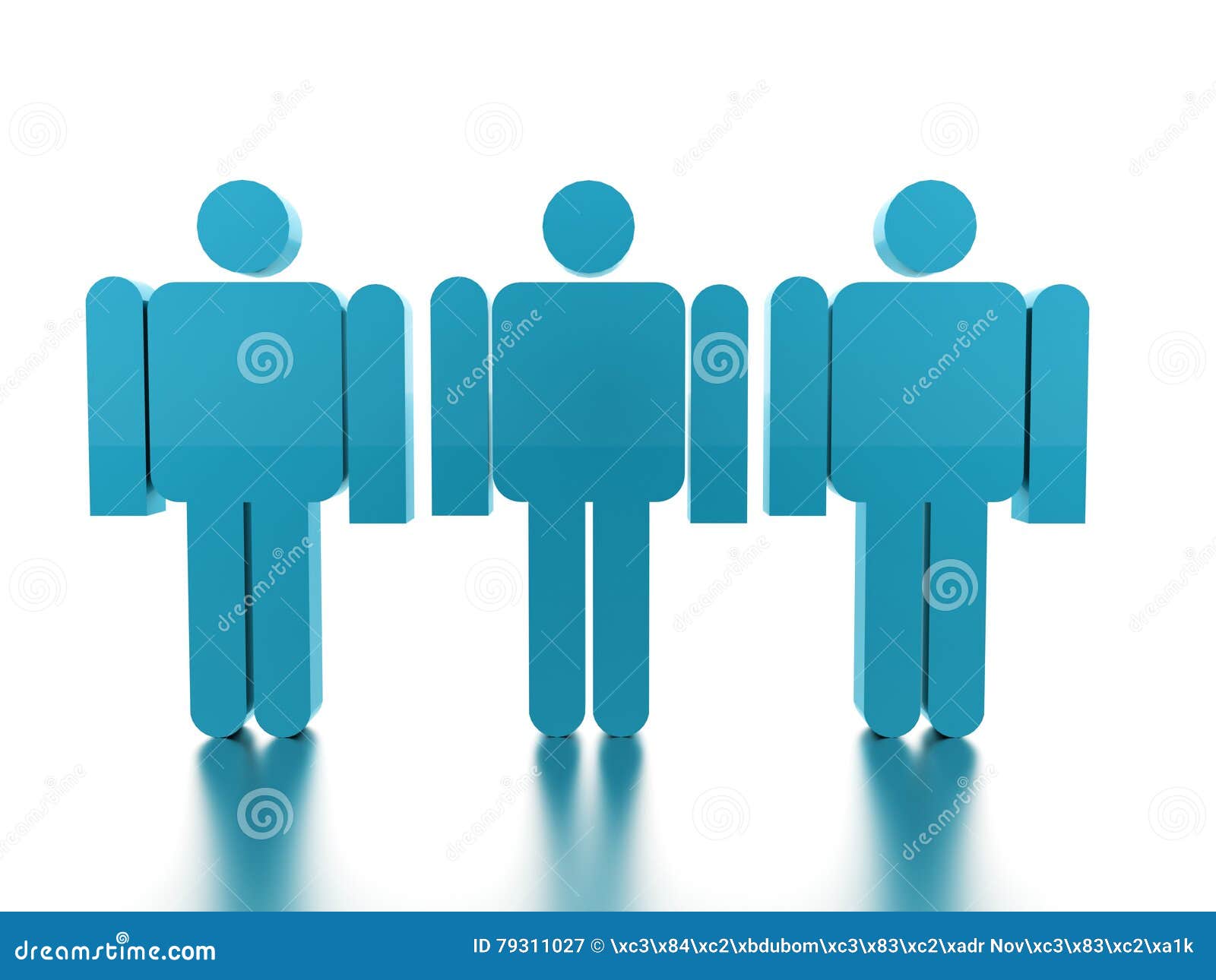 Blue Abstract Man Figure Rendered on White Background Stock ...