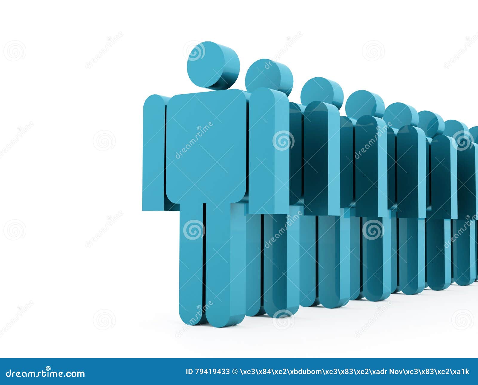 Blue Abstract Man Figure Rendered on White Background Stock ...