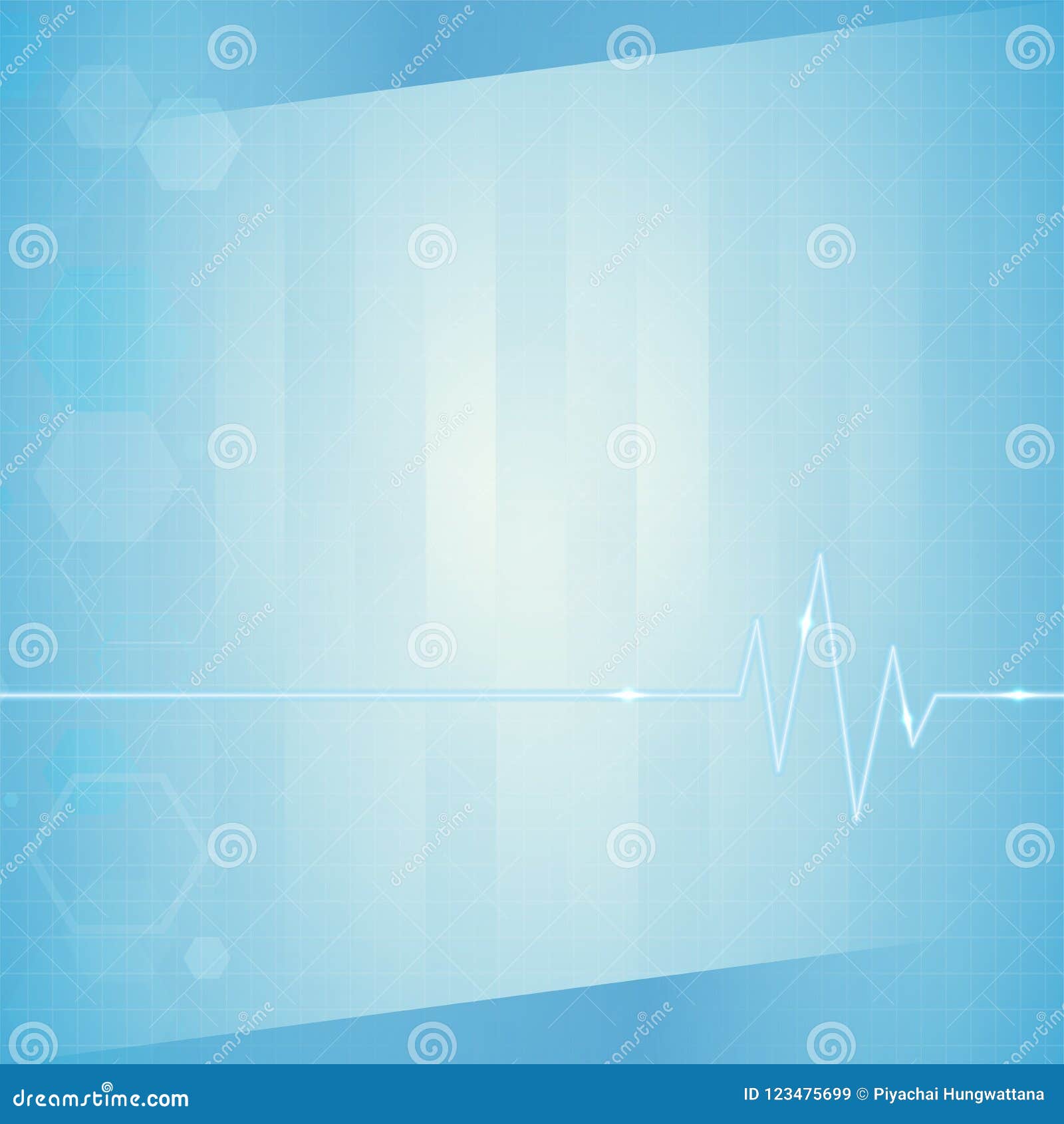 The Blue Abstract Medical Background with Pulse Square Stock Vector ...