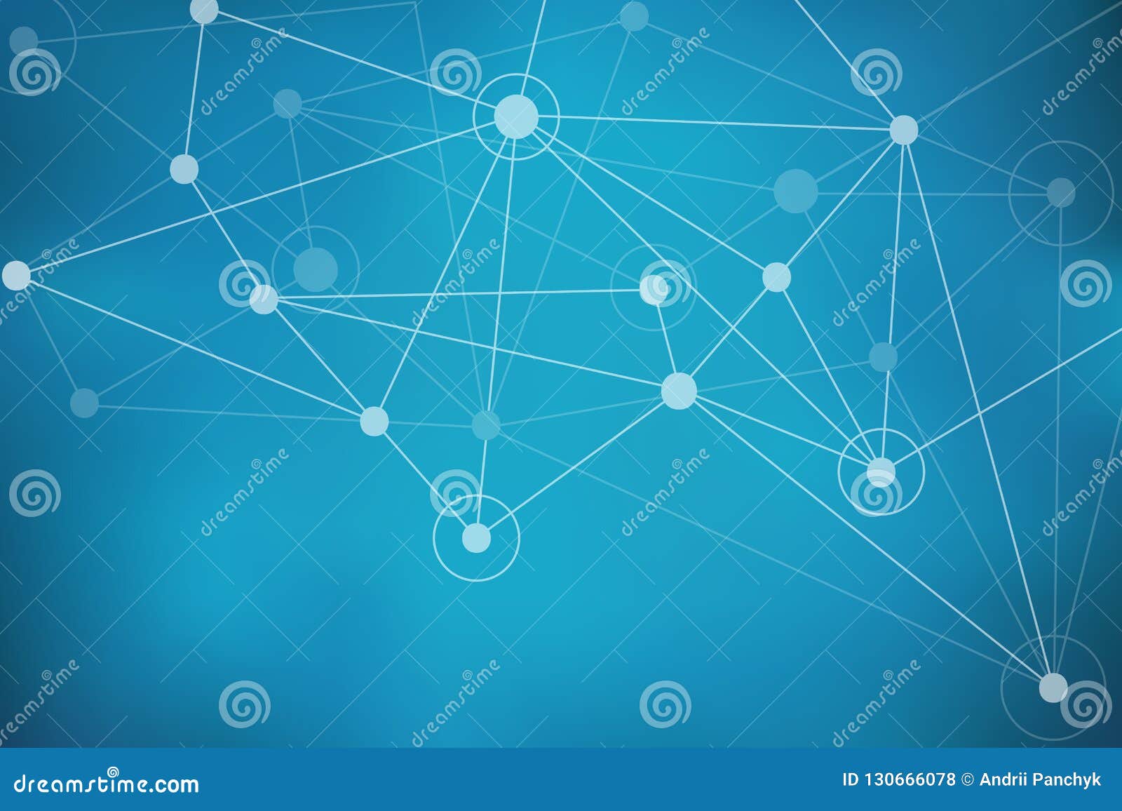 Blue Abstract Mesh Background with Circles, Lines and Points Stock ...