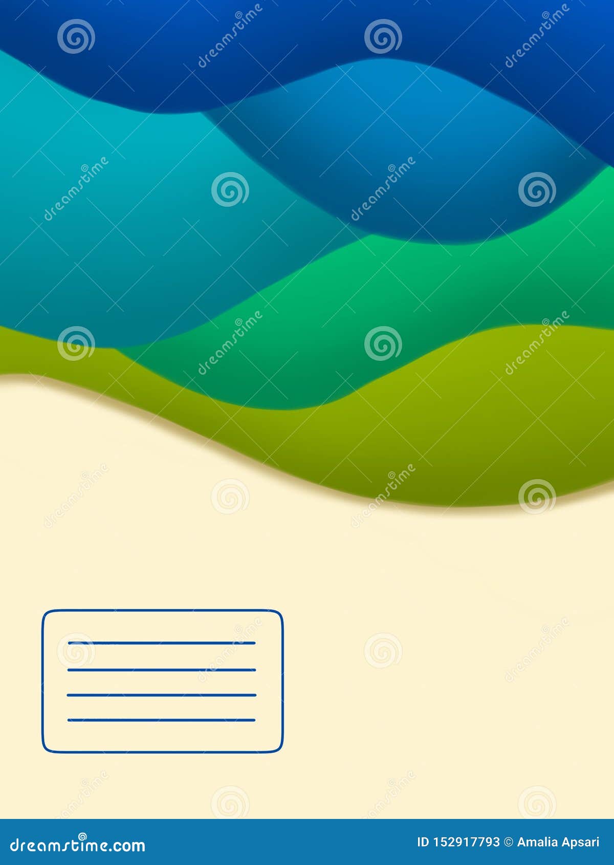 Blue Abstract Notebook Cover Template Stock Vector - Illustration of ...