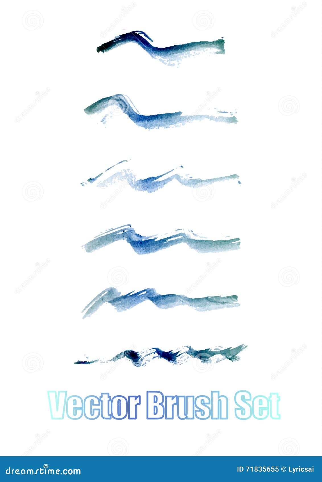 Blue Abstract Painted Ink Strokes Stock Vector - Illustration of frame ...