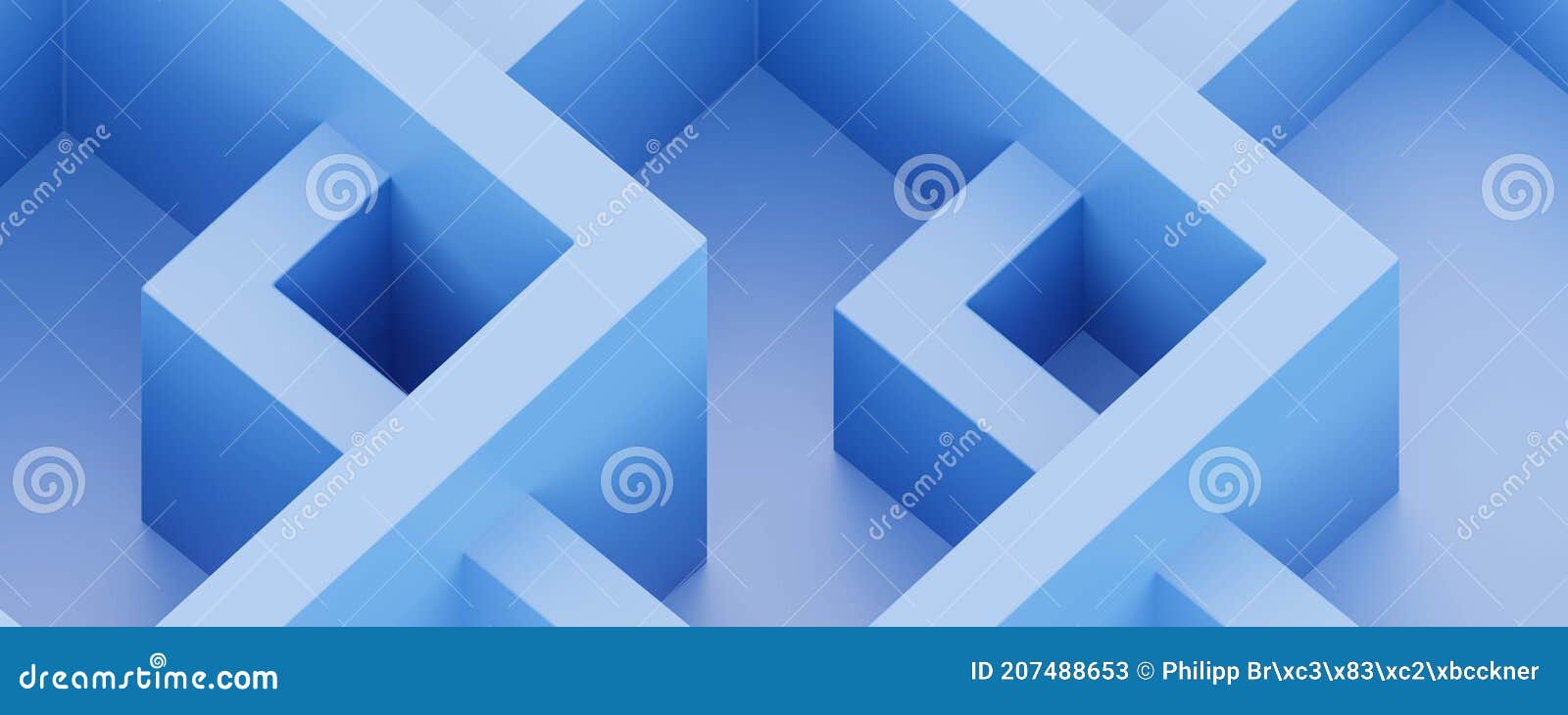 Blue Abstract Pentagon Shape 3d Render Illustration Stock Illustration ...