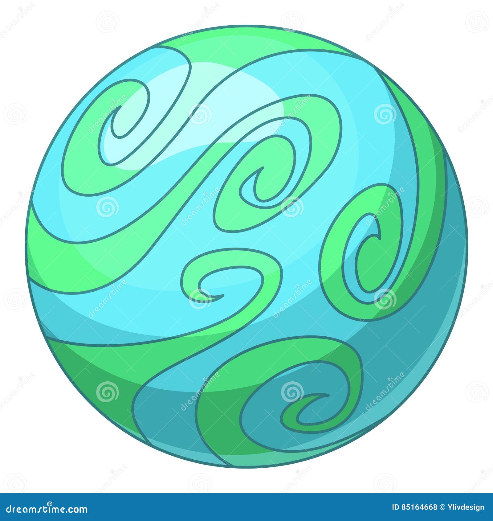 Blue Abstract Planet Icon, Cartoon Style Stock Vector - Illustration of ...