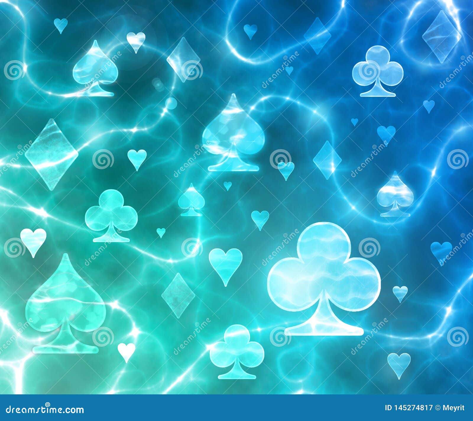 Blue Abstract Poker Pattern. Stock Illustration - Illustration of game ...