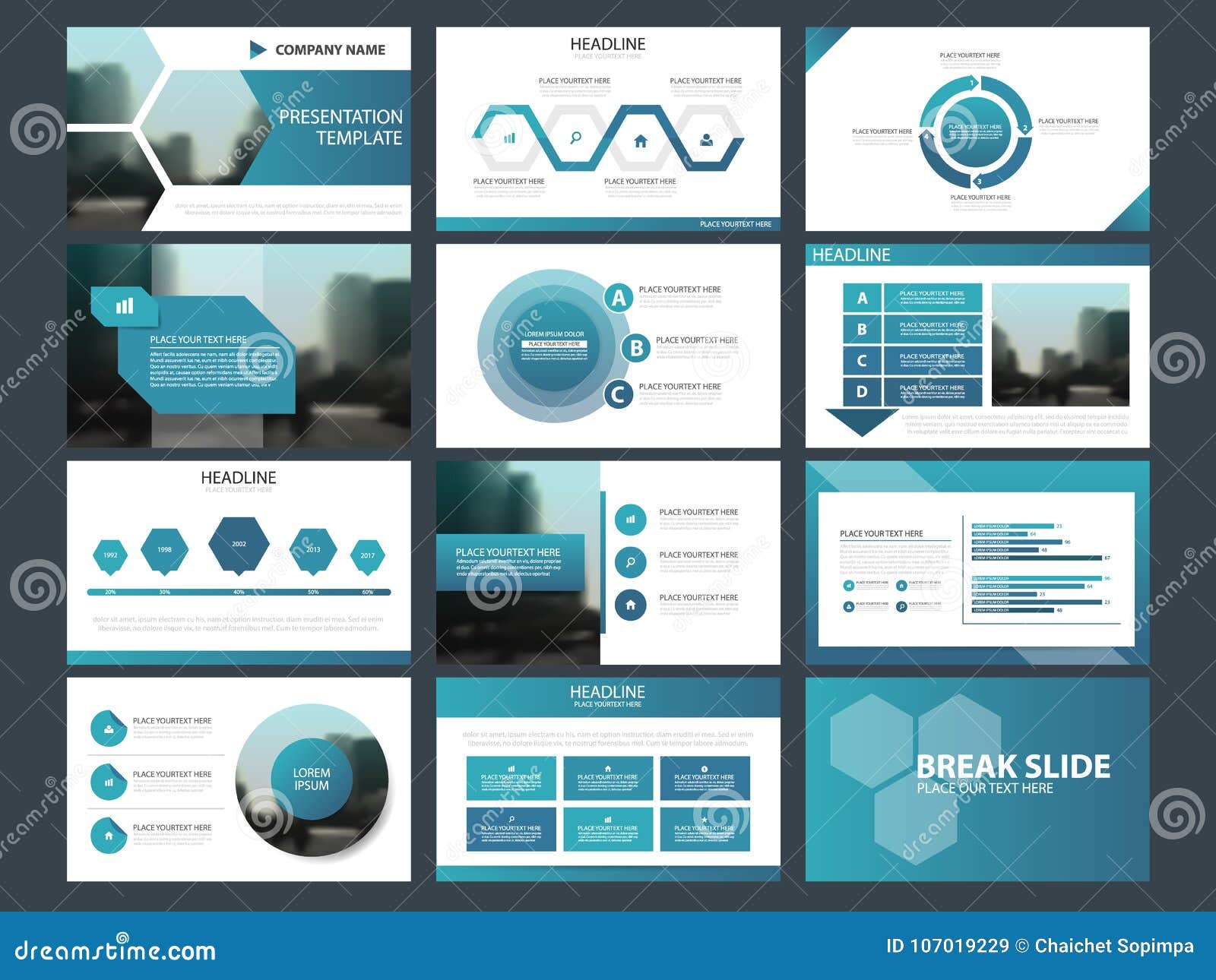 Blue Abstract Presentation Templates, Infographic Elements Template ...