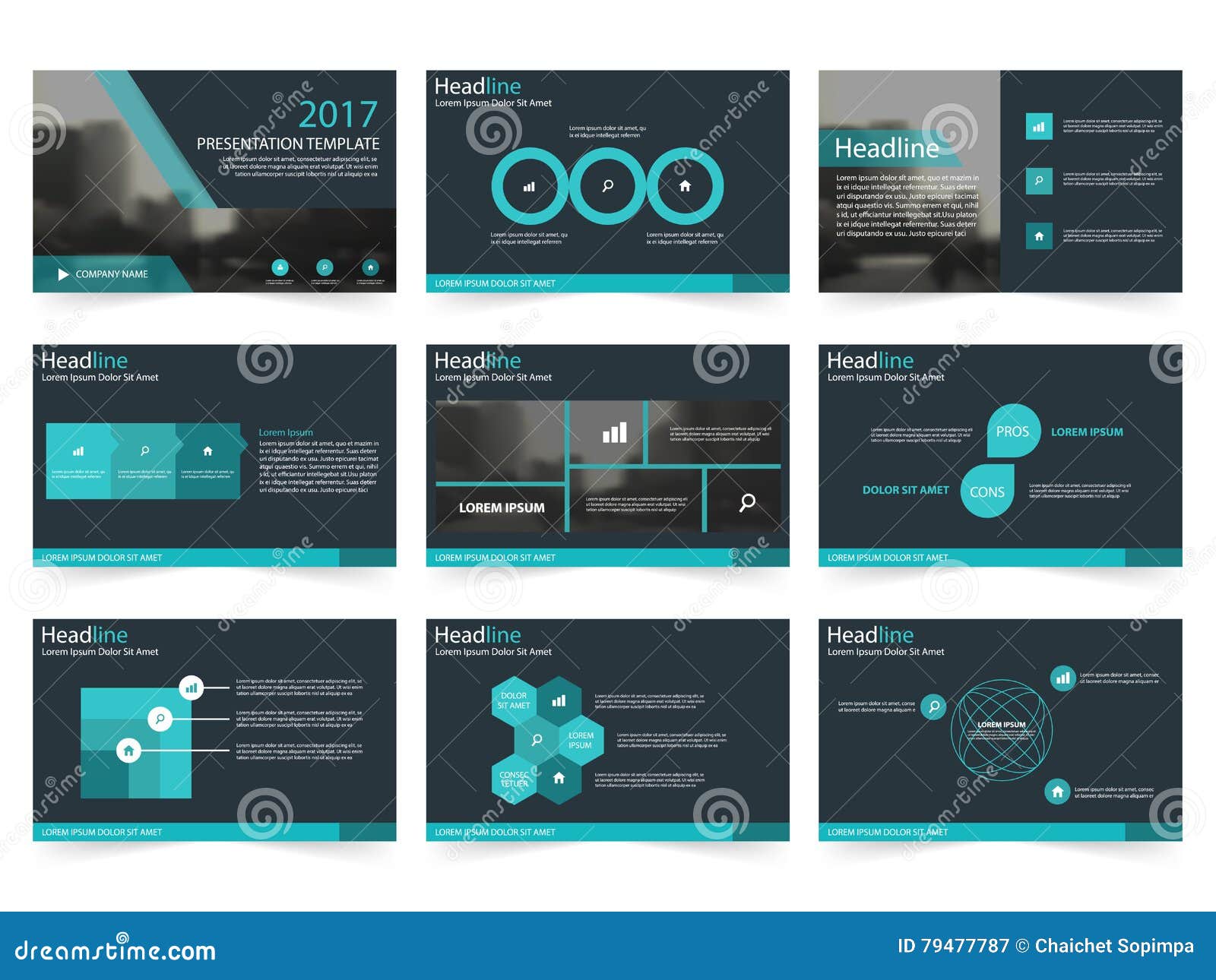 Blue Abstract Presentation Templates, Infographic Elements Template ...