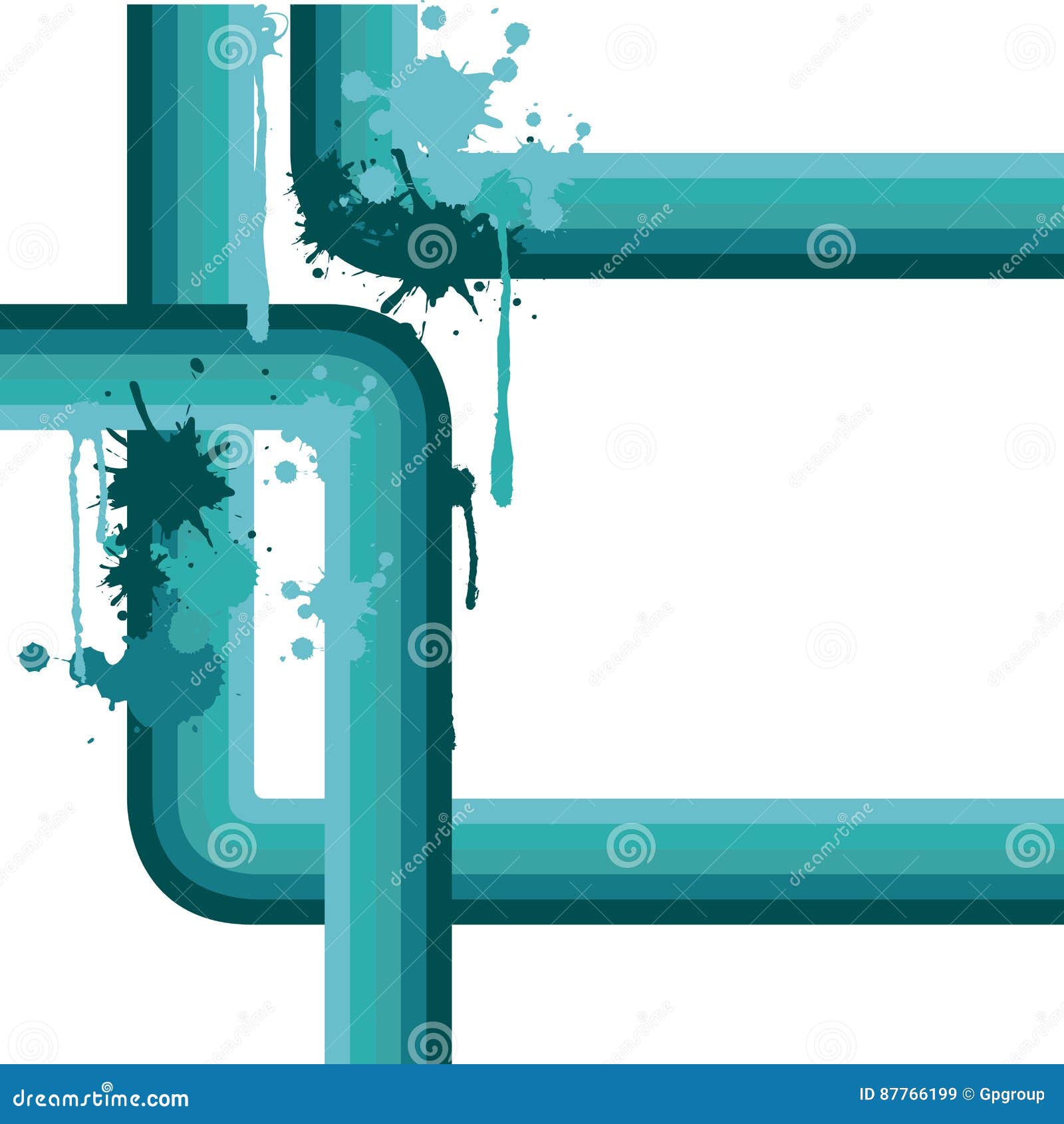 Blue Abstract Retro Lines with Splash Color Stock Illustration ...