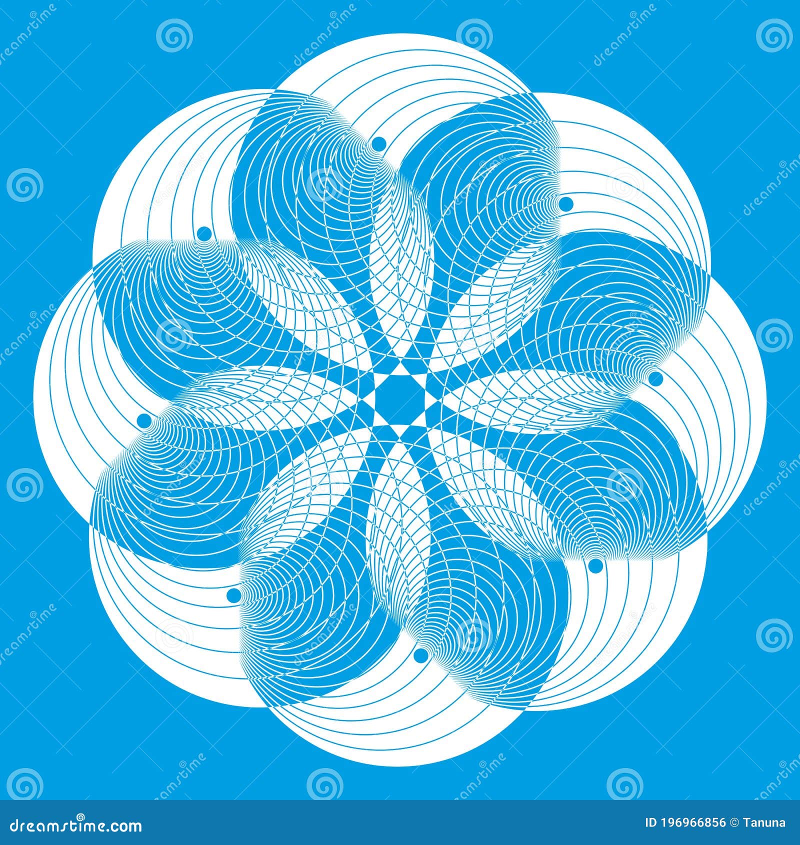 Blue Abstract Round Pattern, Circular Ornament Design Element, Vector ...