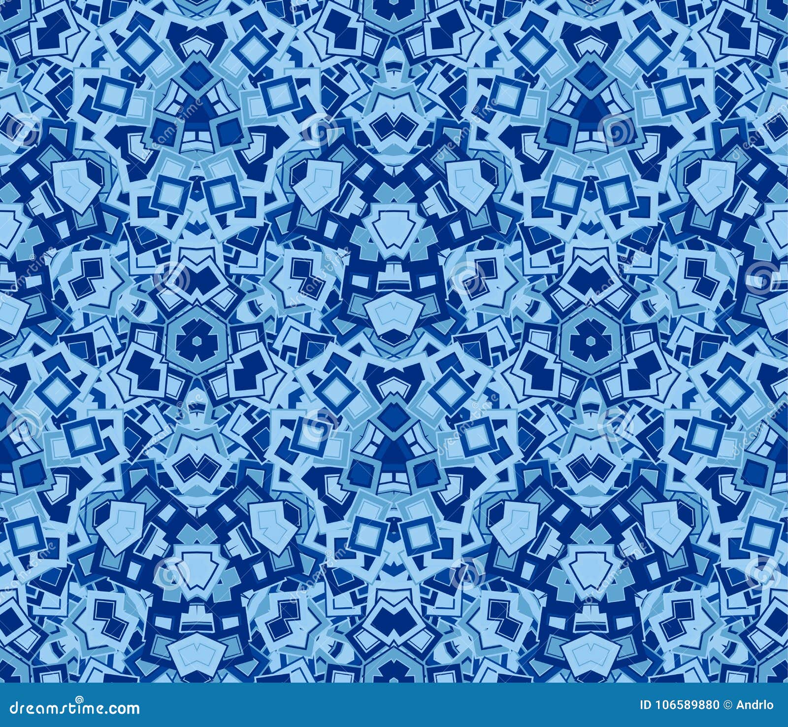 Blue Abstract Seamless Pattern, Background. Composed of Colored ...