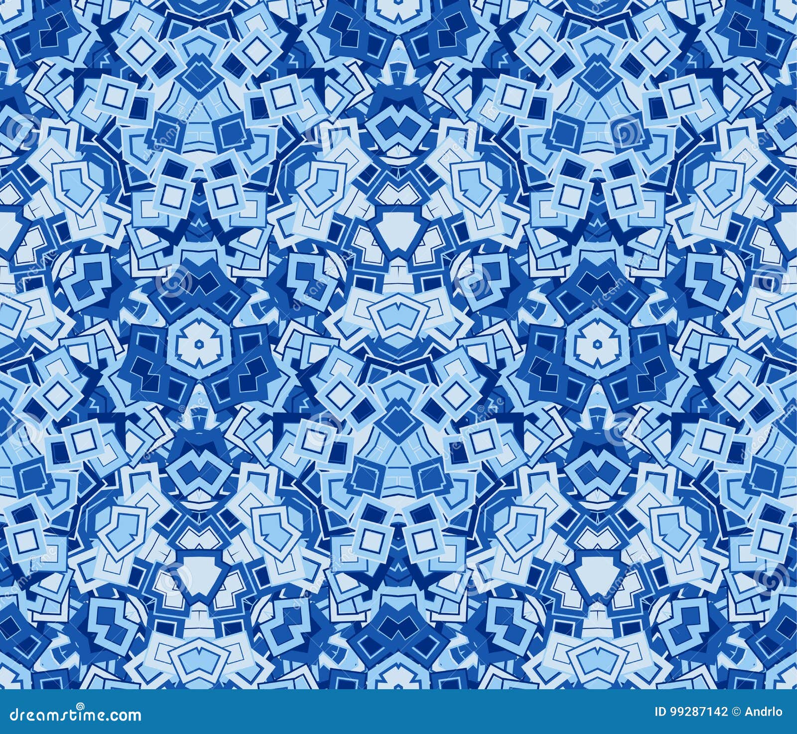 Blue Abstract Seamless Pattern, Background. Composed of Geometric ...
