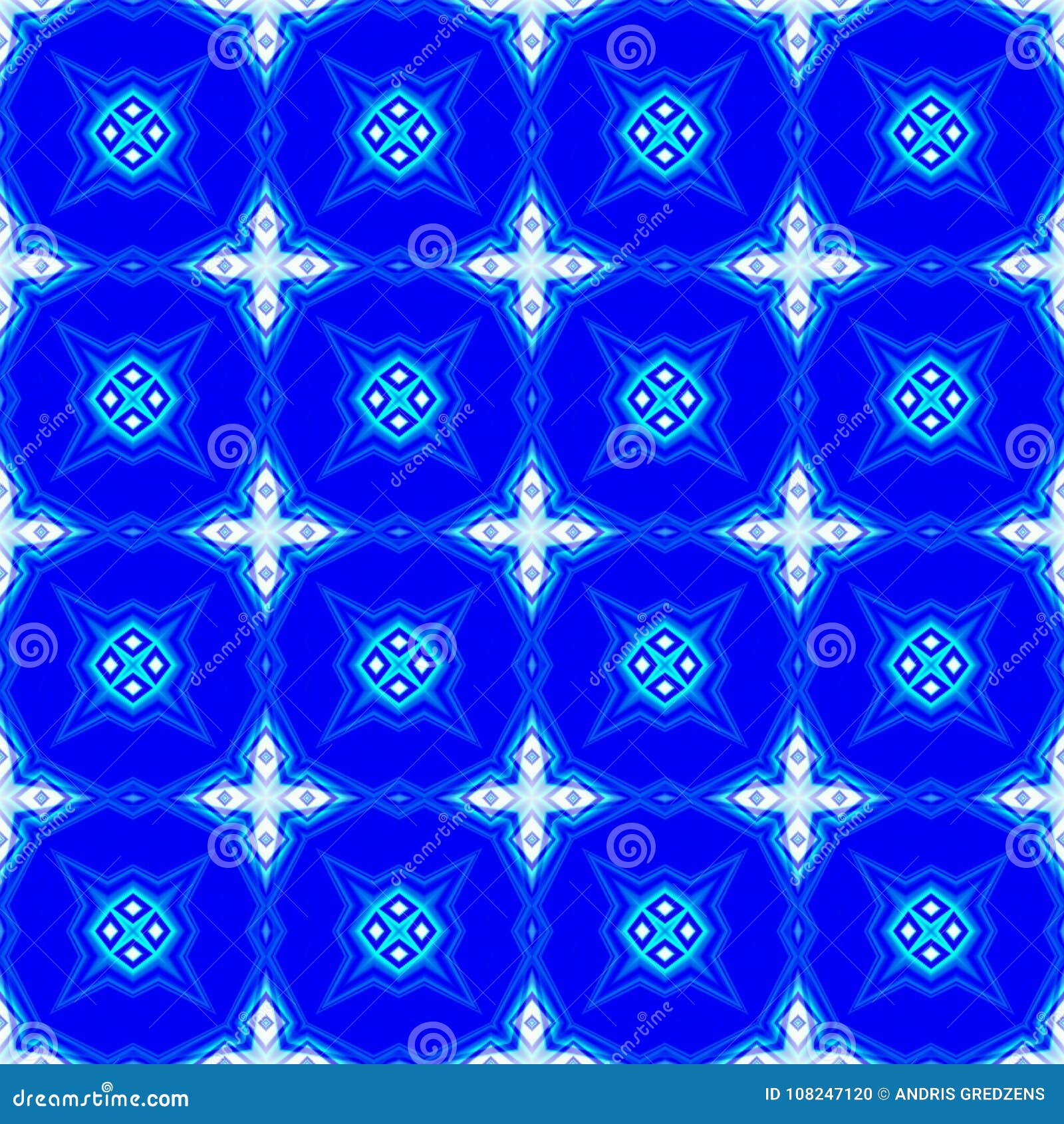 Blue Abstract Seamless Pattern Background Stock Illustration ...