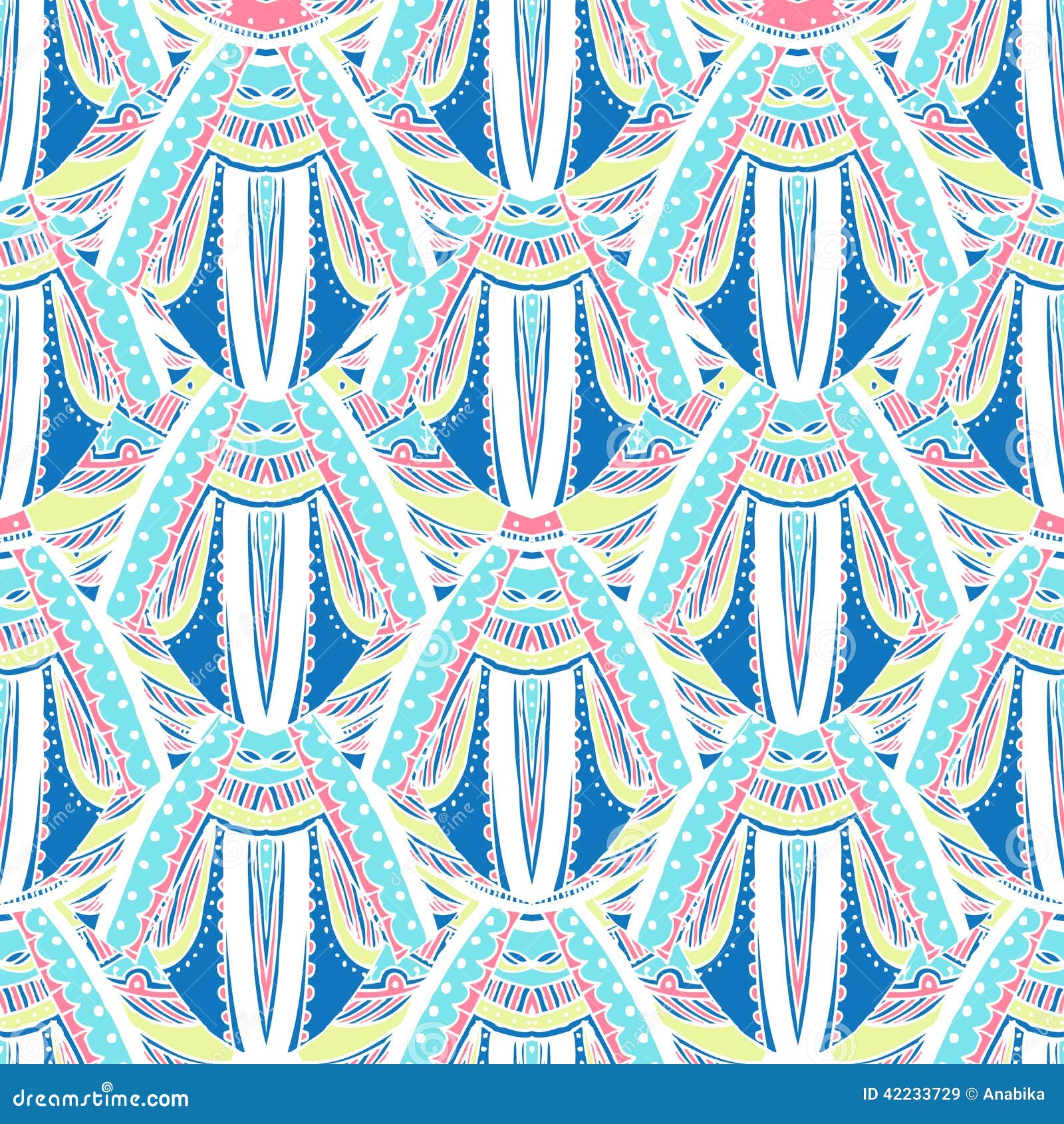 Blue Abstract Seamless Pattern Stock Illustration - Illustration of ...