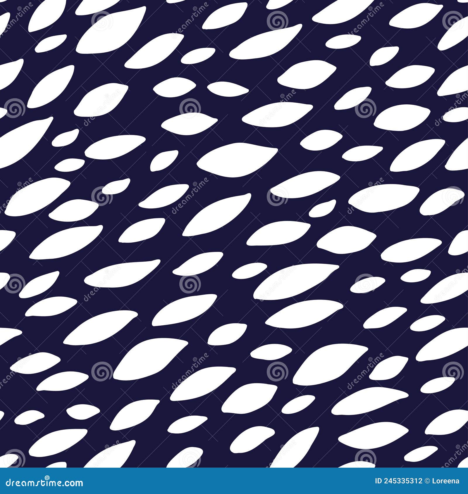 Blue Abstract Seamless Pattern, Hand Drawn Art Stock Vector ...