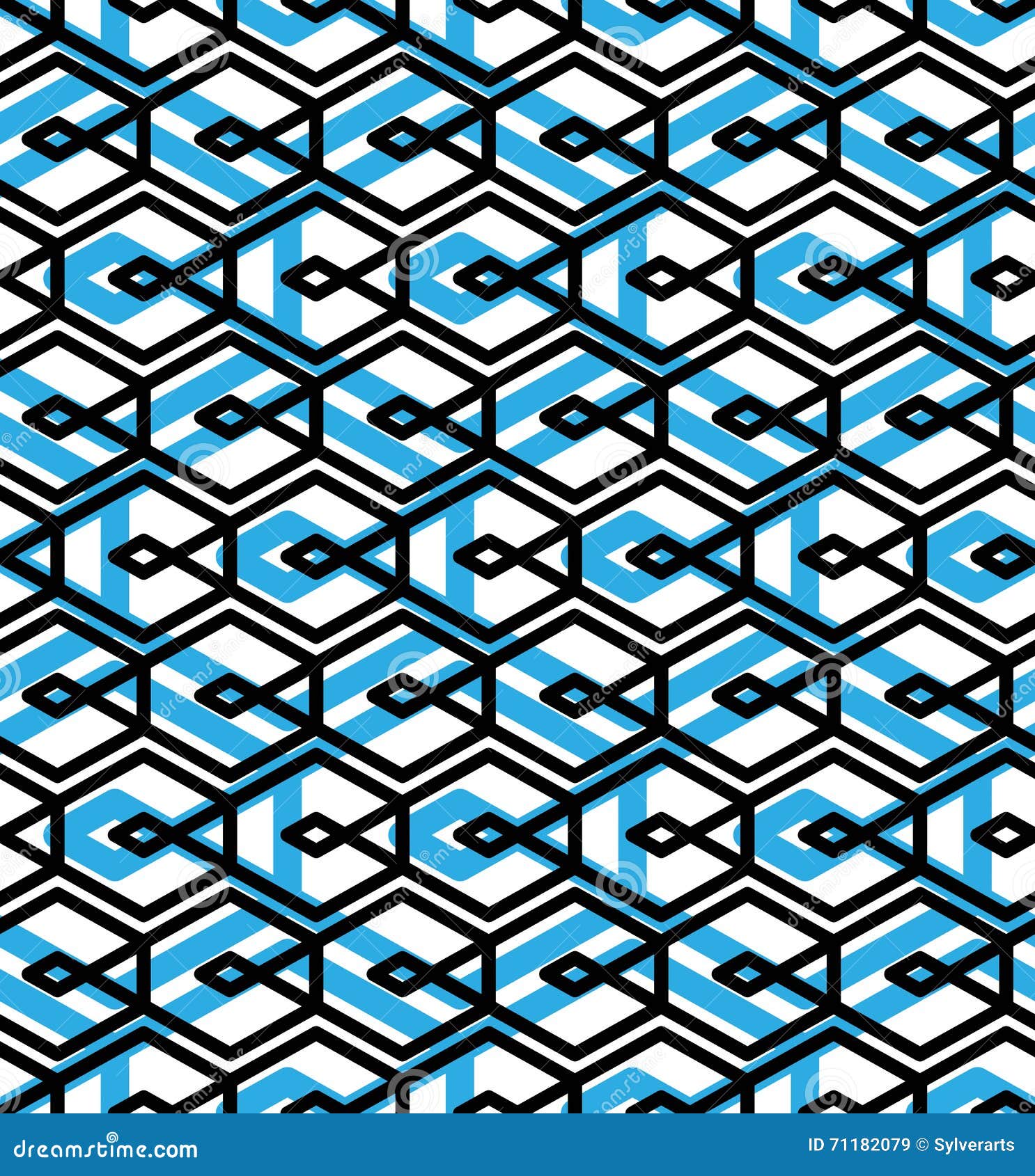Blue Abstract Seamless Pattern with Interweave Lines. Vector Ornament ...