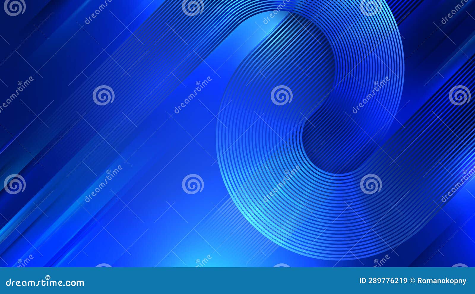 Blue Abstract Semicircular Composition. Modern Elegant Illustration ...