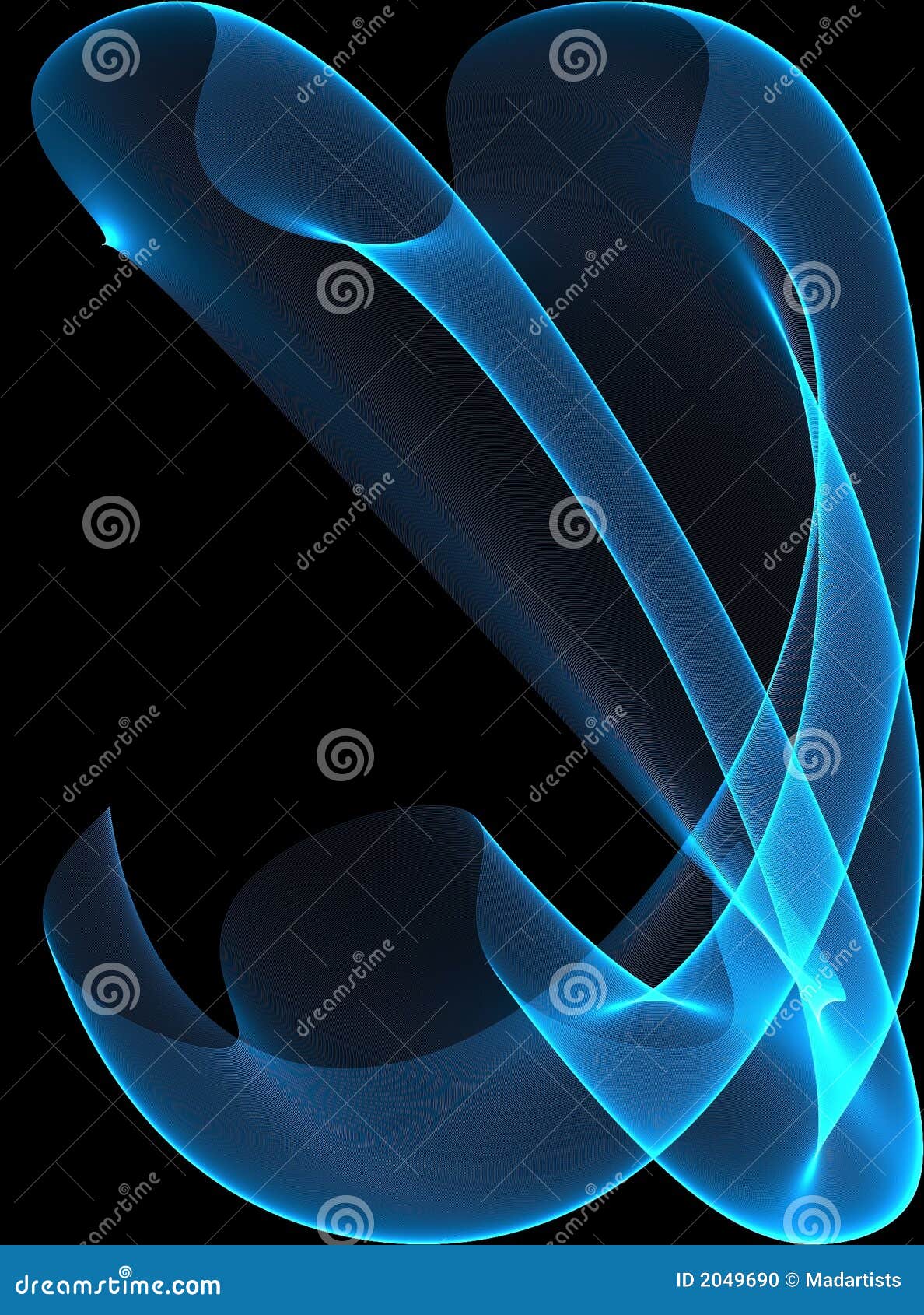 Blue Abstract Shapes on Black Stock Illustration - Illustration of line ...