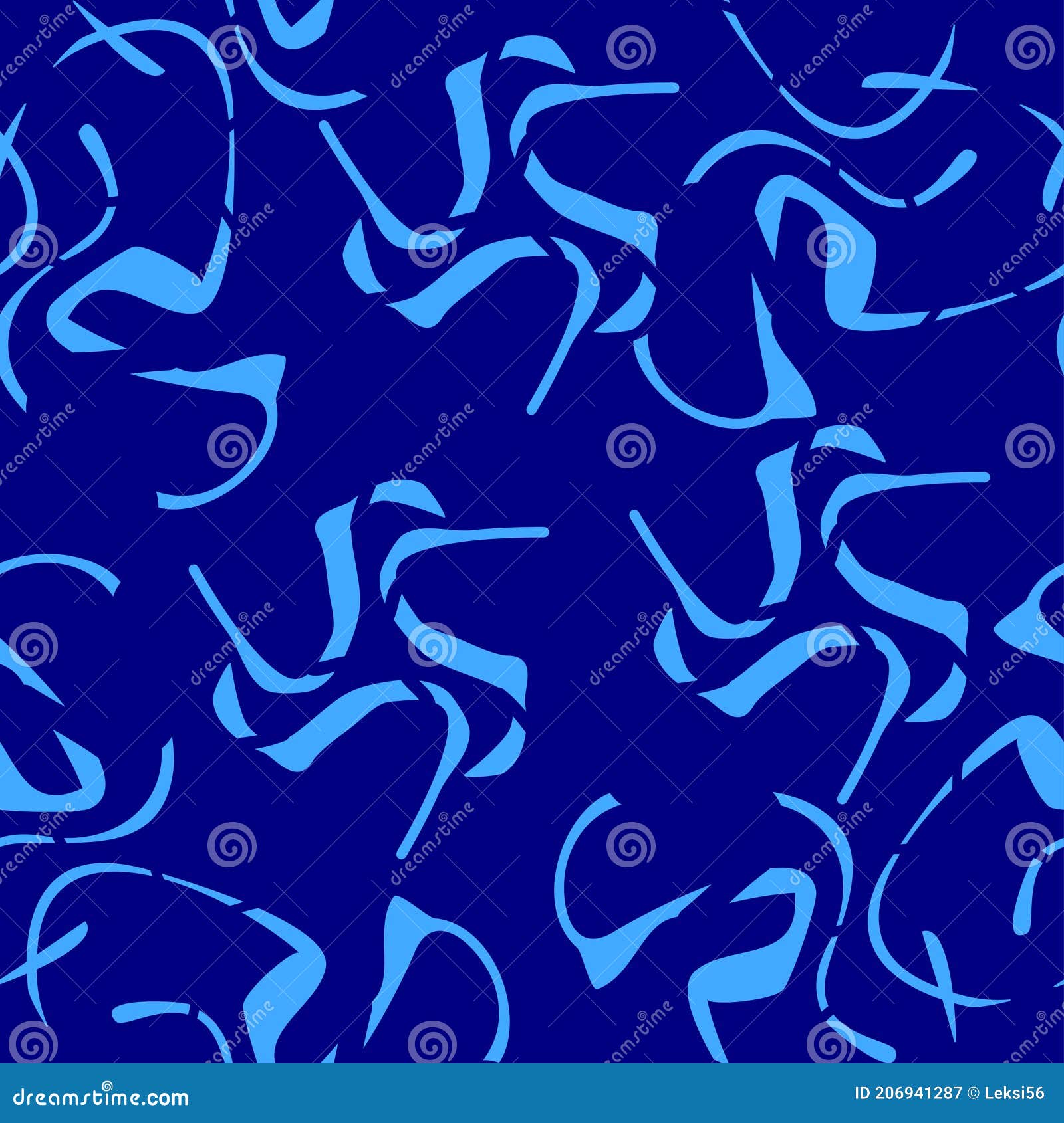 Pattern Abstraction Wallpaper Textile Doodle Blue Cyan Design Stock ...