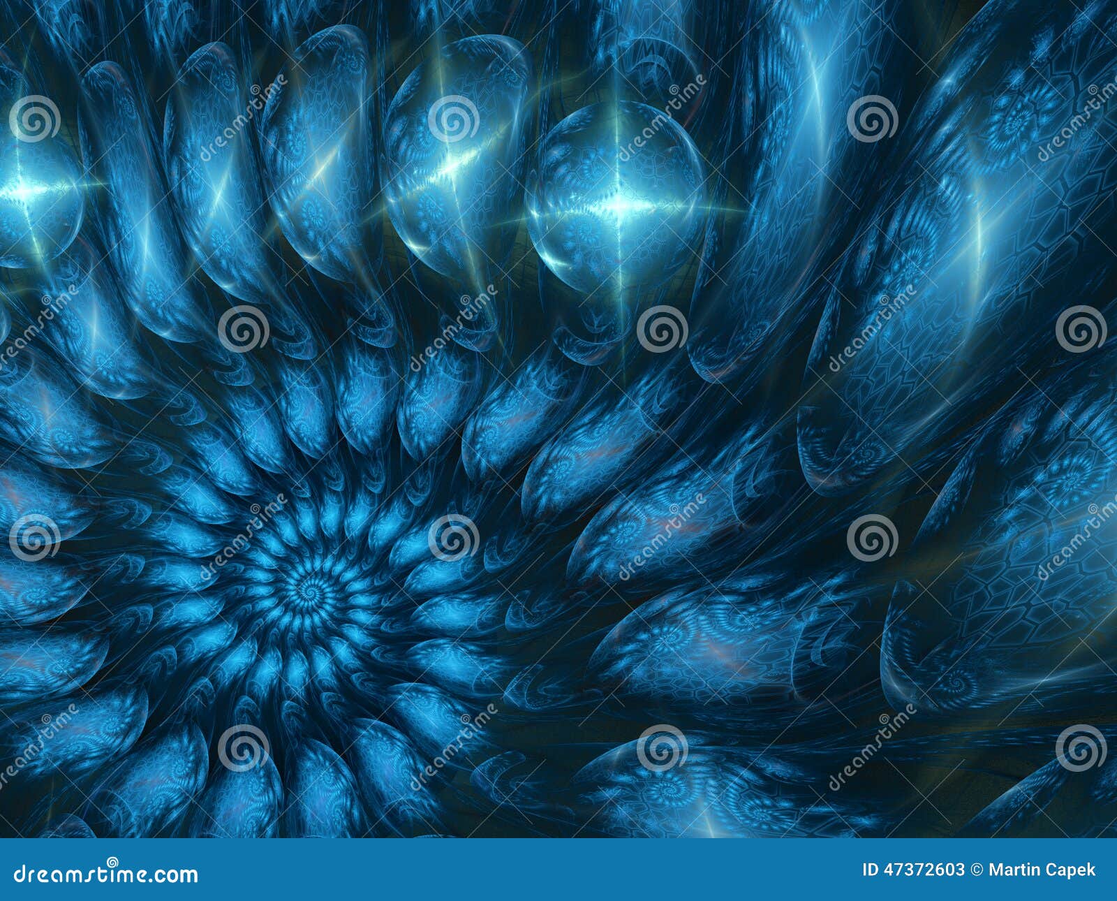 Blue abstract snail stock illustration. Illustration of logarithmic ...