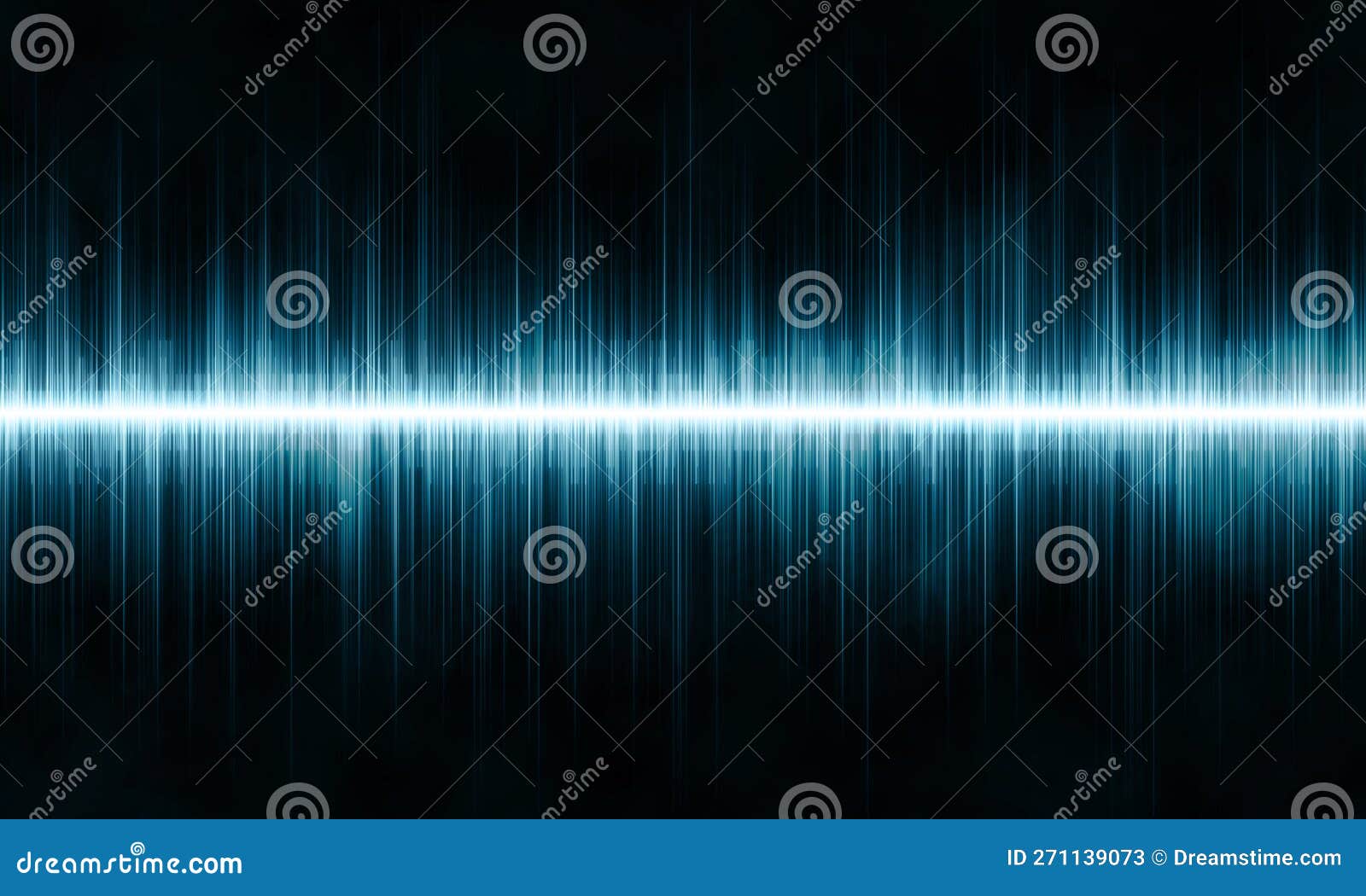 Blue Abstract Sound Waves on Black Background. Stock Illustration ...