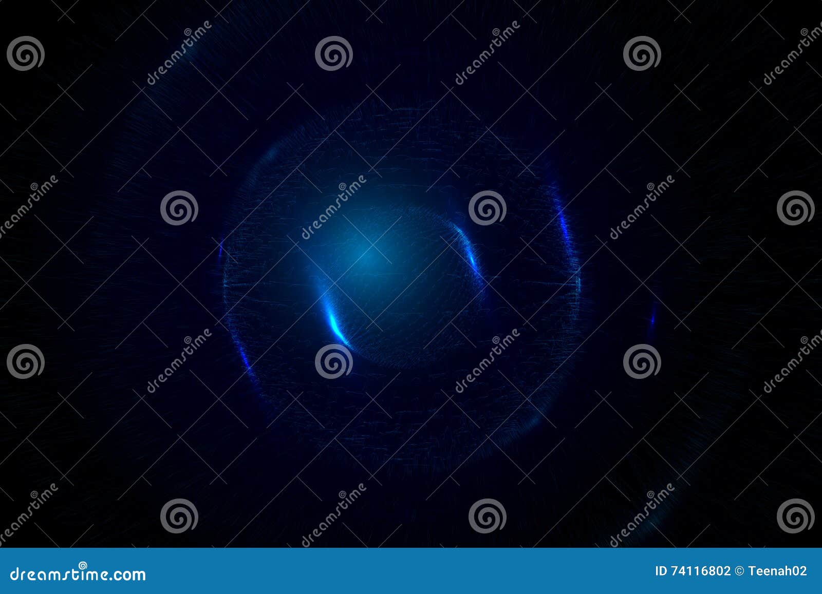 Blue Abstract Space Explosion with Sphere Shapes and Particles Stock ...