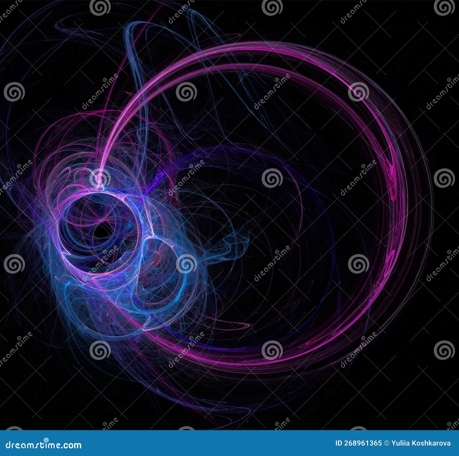 Blue Abstract Spherical Linear Pattern on Black Background, Wallpaper ...