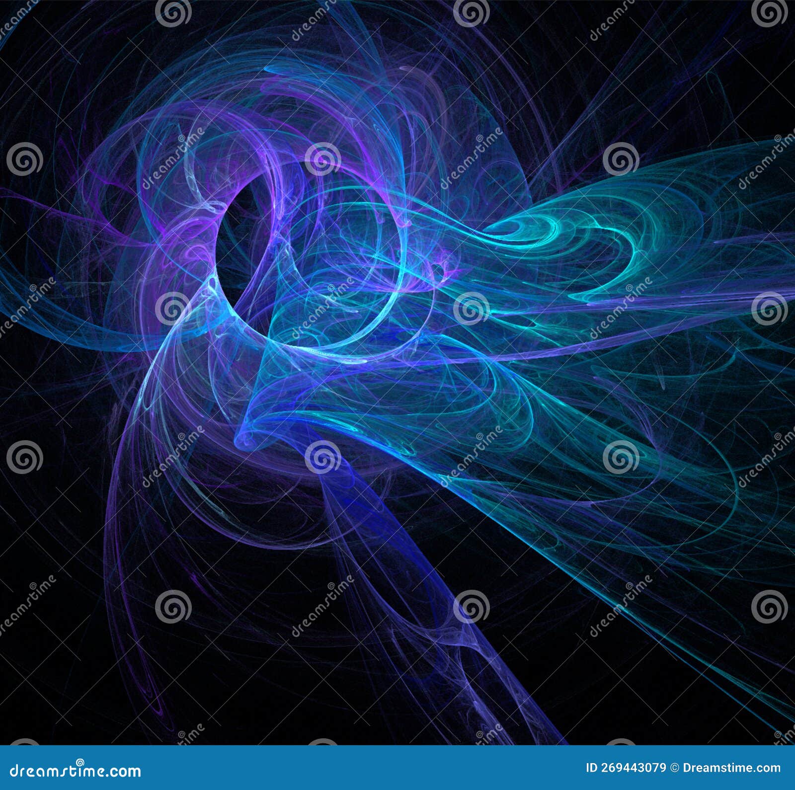 Blue Abstract Spherical Linear Pattern on Black Background, Wallpaper ...