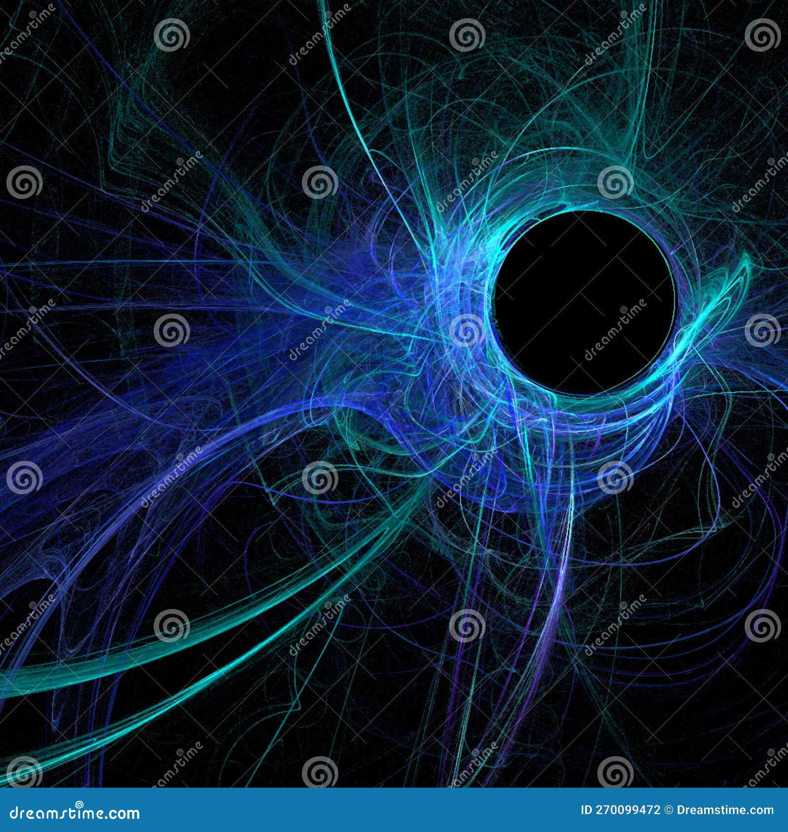 Blue Abstract Spherical Linear Pattern on Black Background, Wallpaper ...