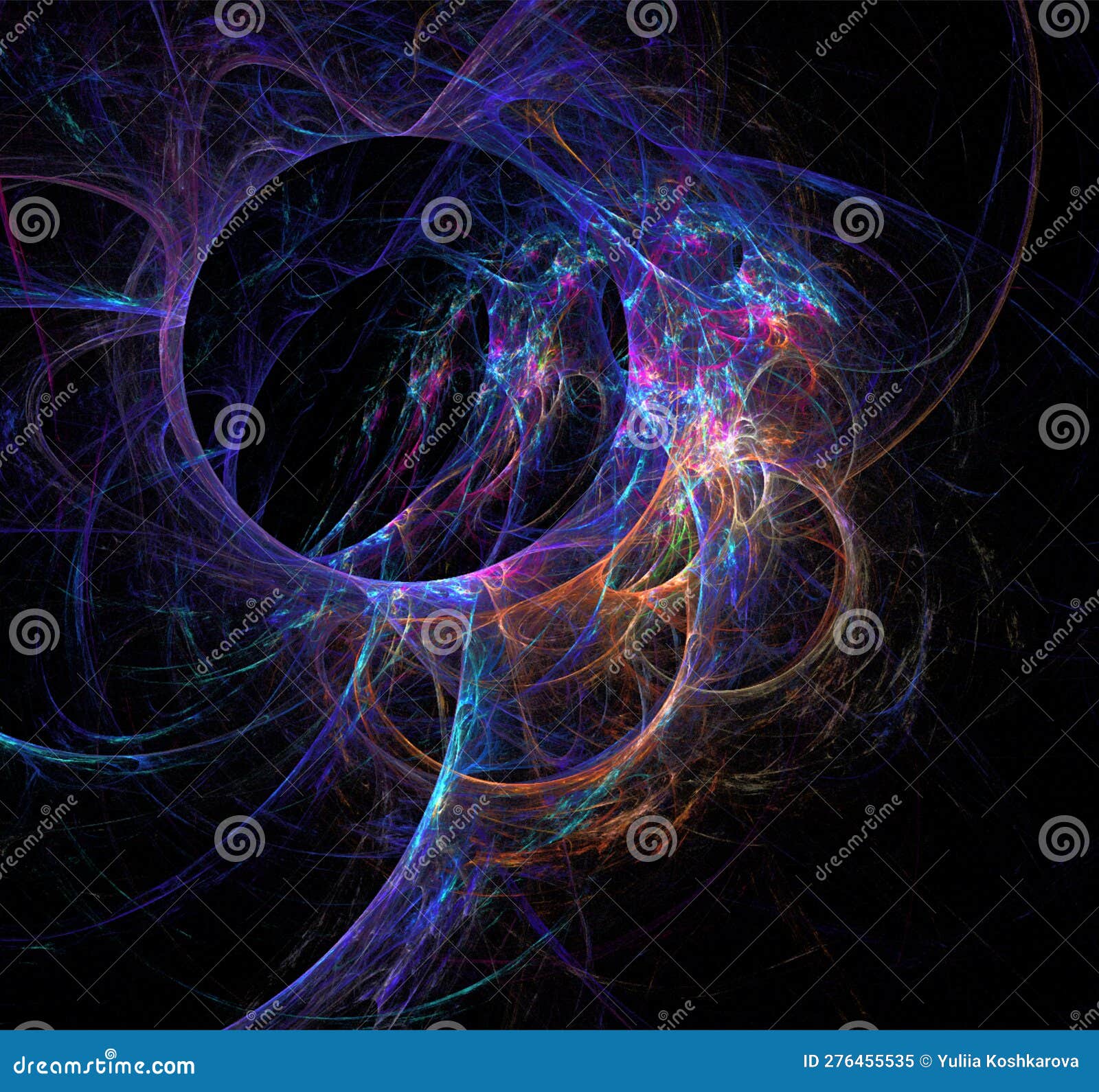 Blue Abstract Spherical Linear Pattern on Black Background, Wallpaper ...