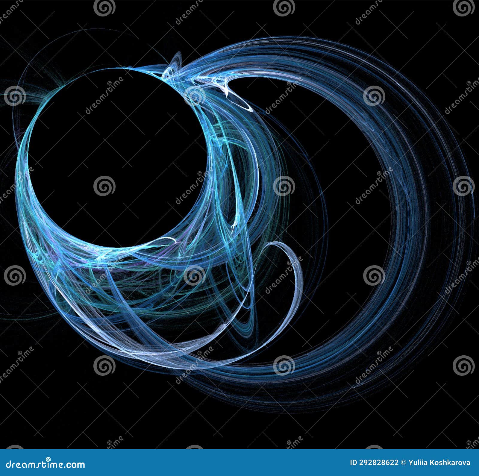 Blue Abstract Spherical Linear Pattern on Black Background, Wallpaper ...