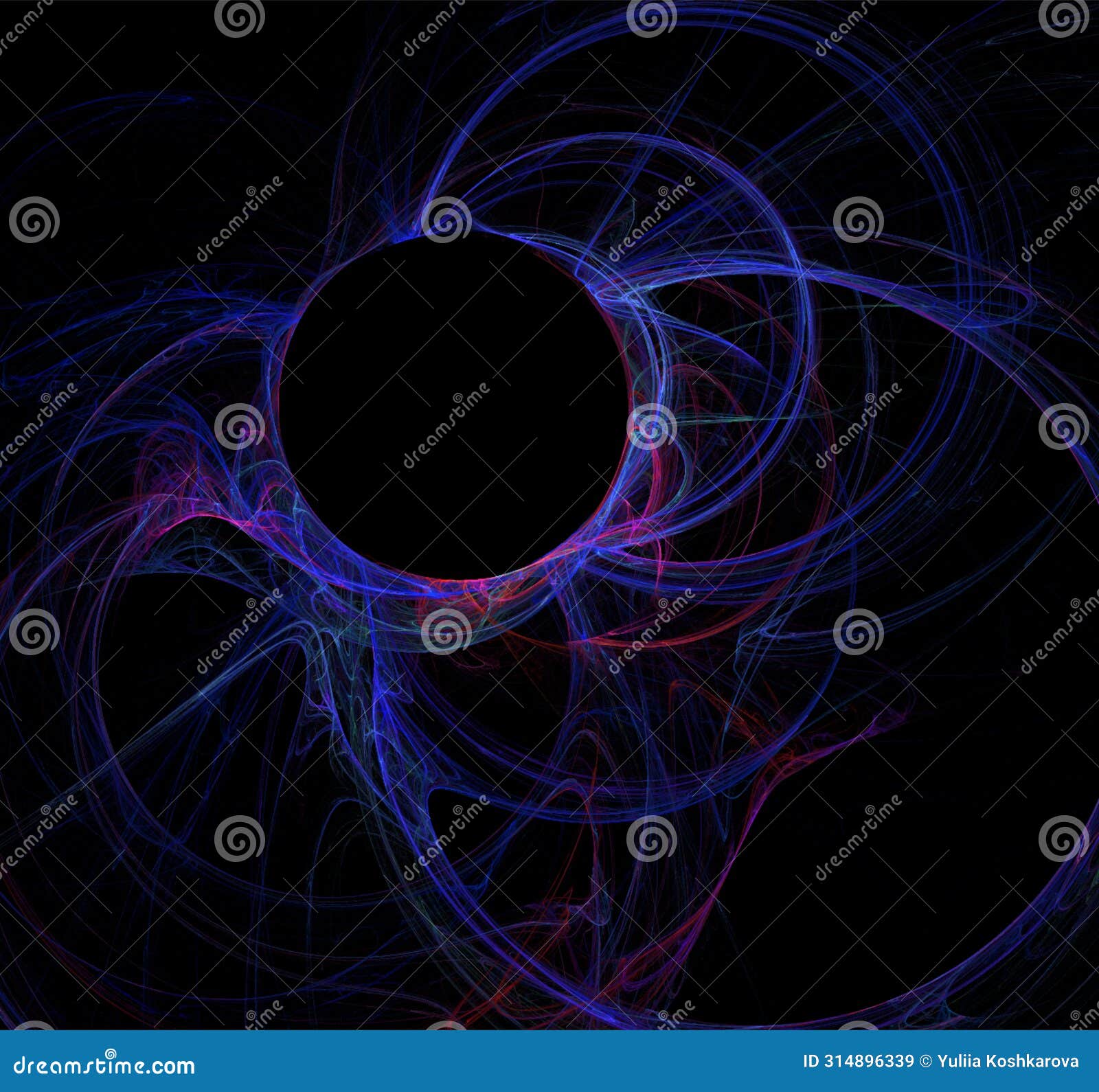 Blue Abstract Spherical Linear Pattern on Black Background, Wallpaper ...