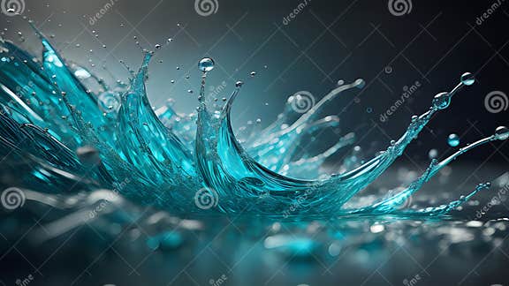 Blue Abstract Splash Bokeh Background - Landscape Stock Photo - Image ...