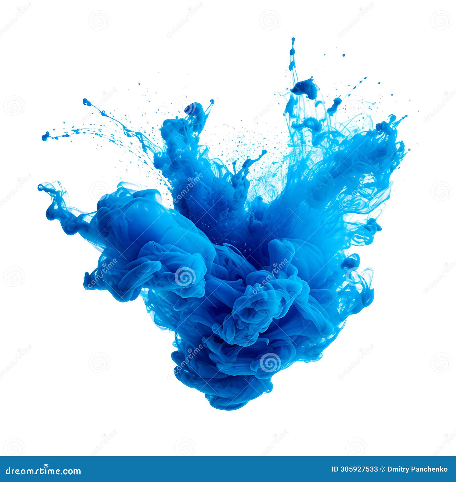 Blue Abstract Splash Isolated on White Background. Stock Illustration ...