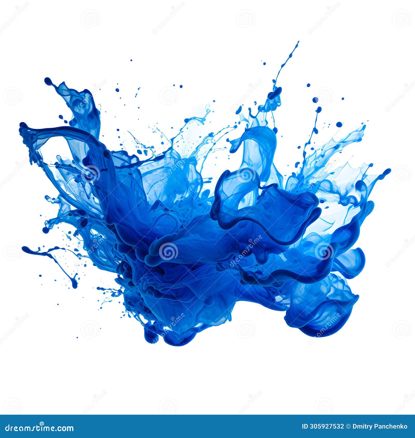 Blue Abstract Splash Isolated on White Background. Stock Illustration ...