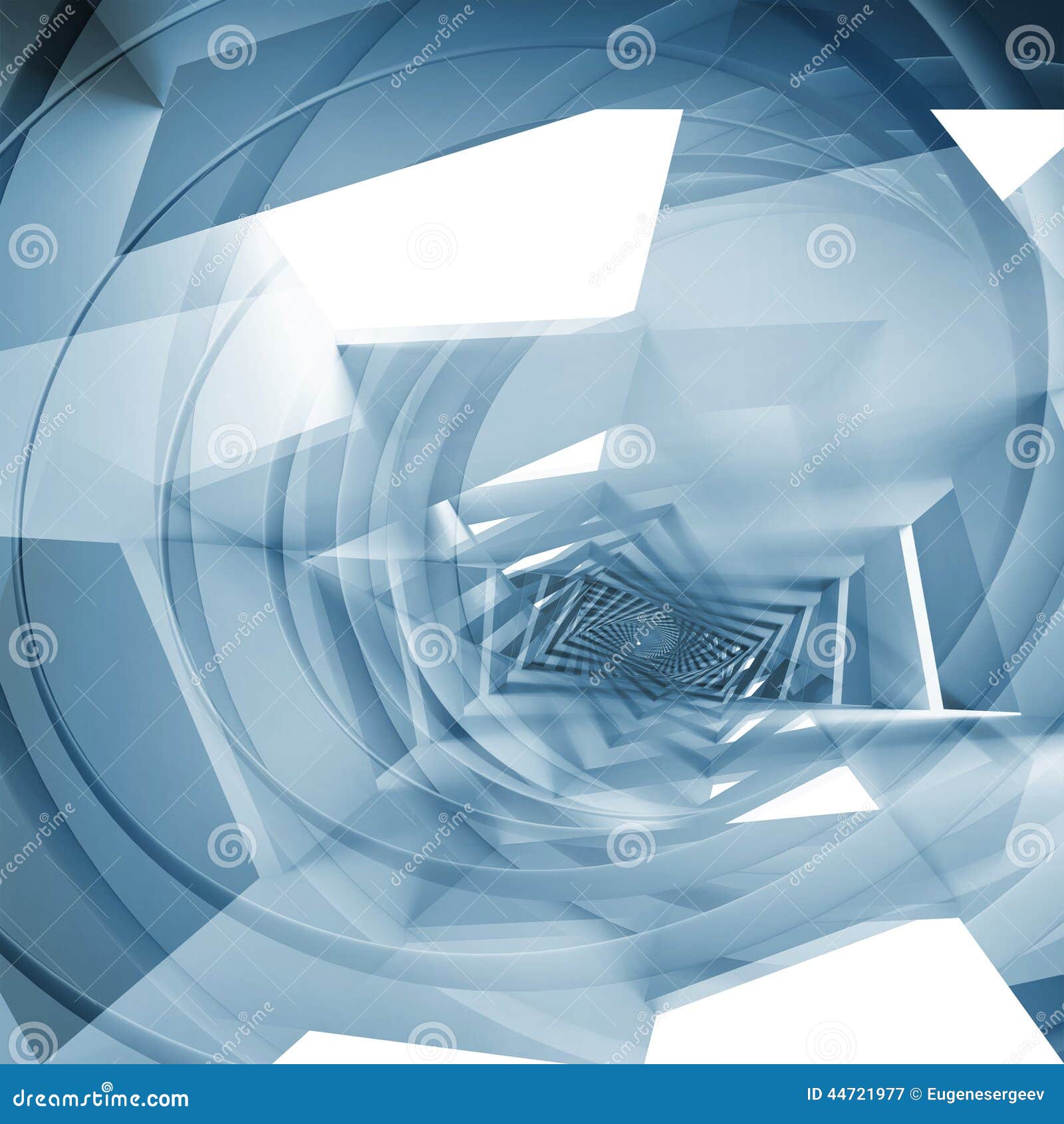 Blue Abstract Square Background, Fantasy Spirals Stock Illustration ...