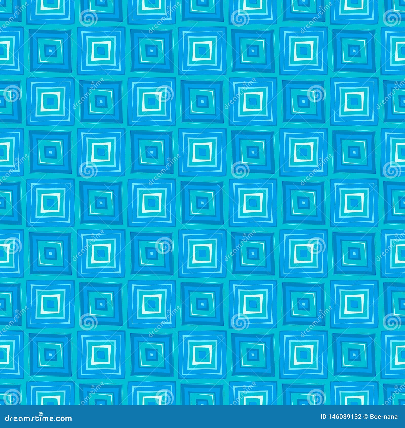 Blue Abstract Squares Seamless Pattern Illustration Stock Illustration ...