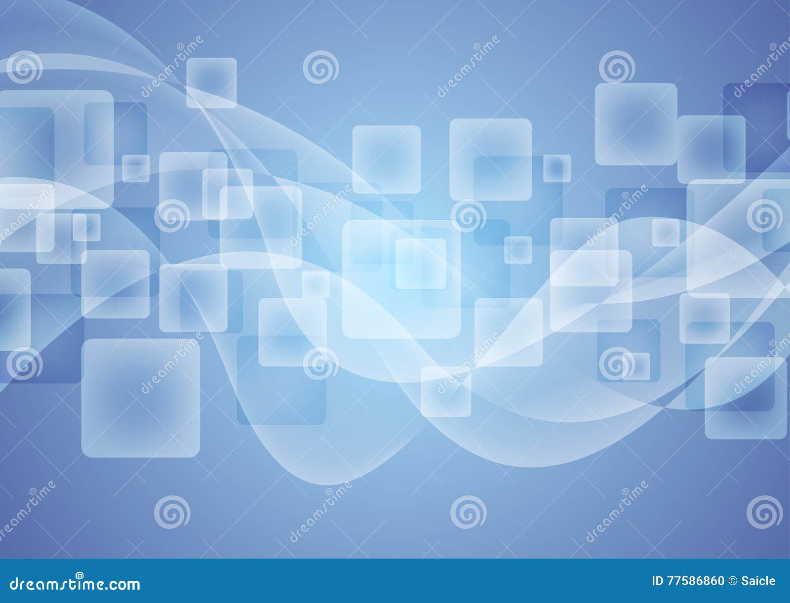 Blue Abstract Squares and Waves Background Stock Vector - Illustration ...