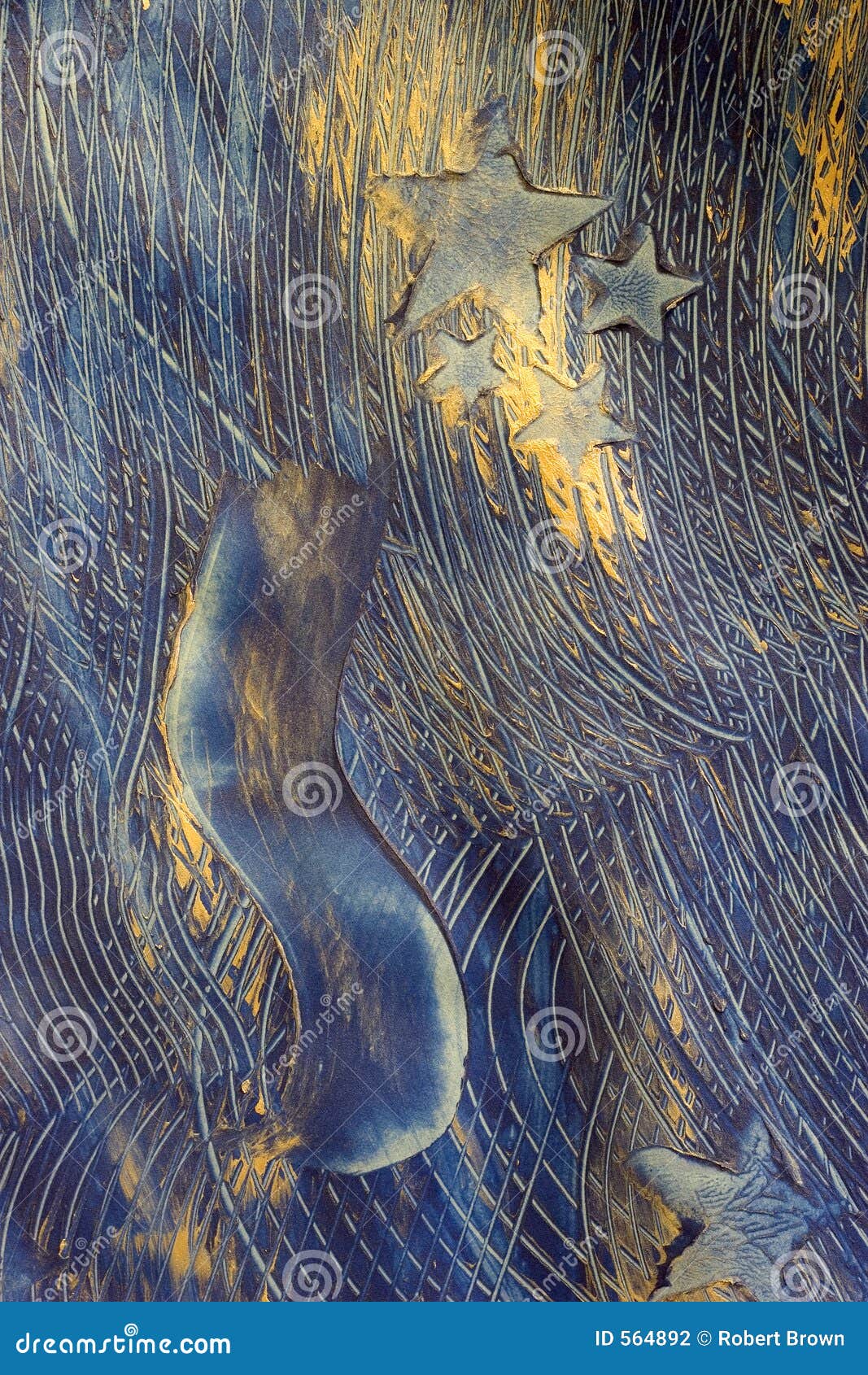 Blue Abstract Star Painting Stock Illustration - Illustration of ...