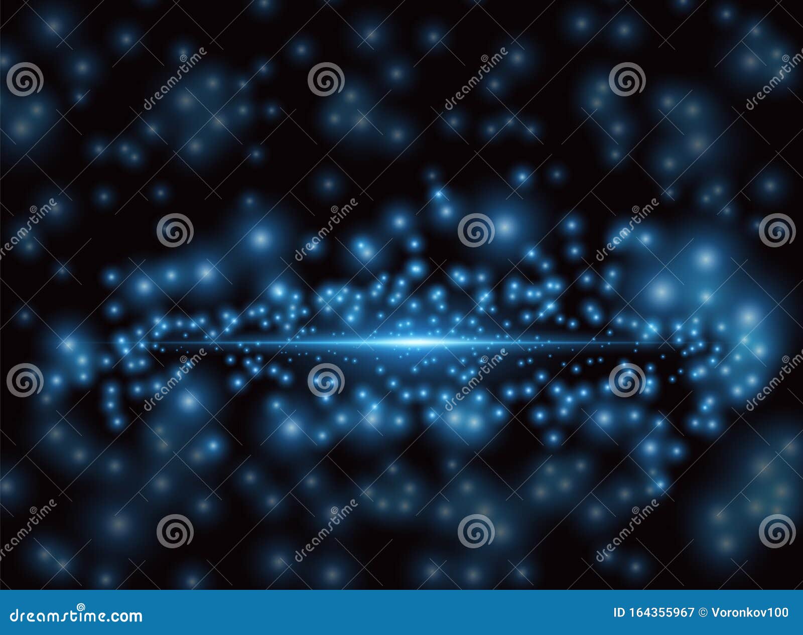 Blue Abstract Stardust. Cosmic Explosion, Flash, in the Sky . Vector ...