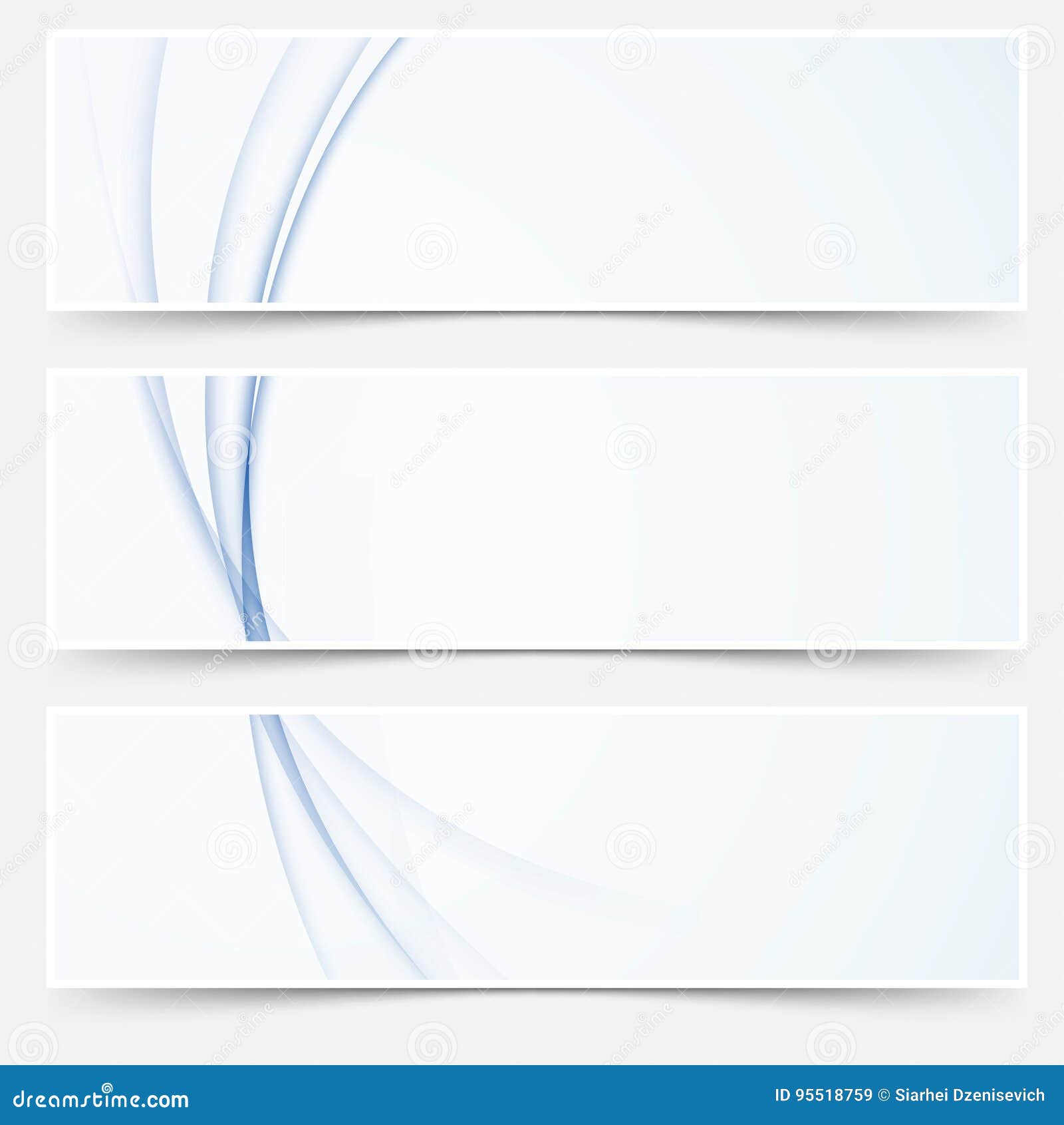 Blue Abstract Swoosh Wave Line Web Headers Collection. Halftone Stock ...